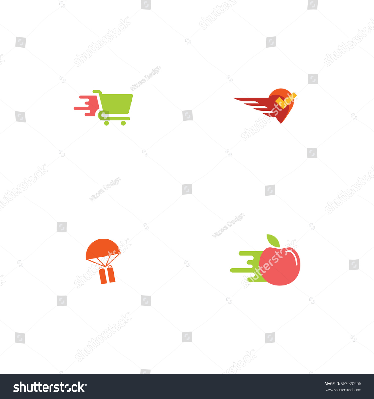 Various Delivery Service Logo Vector Element Stock Vector (Royalty Free ...