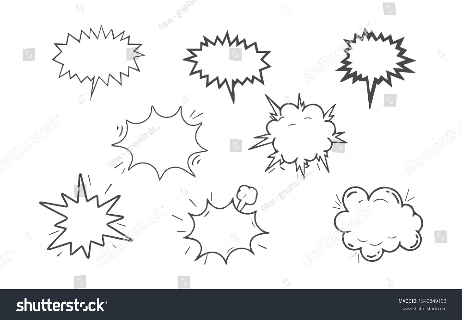 Various Different Cartoon Speech Bubbles Insert Stock Vector (Royalty ...