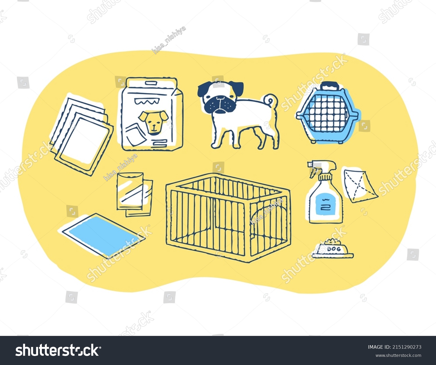 Various Dog Breeding Items Set Stock Vector (Royalty Free) 2151290273 ...