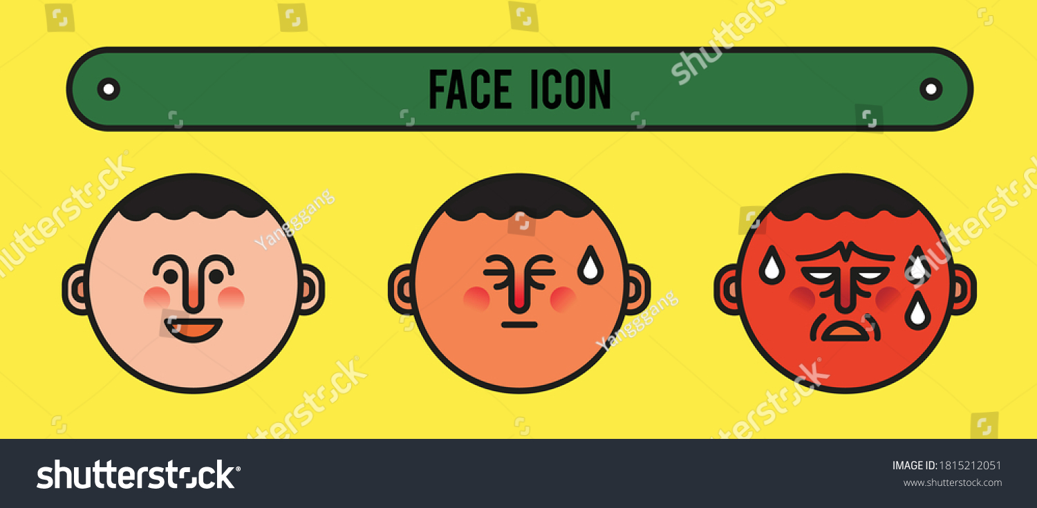 Various Facial Expression Icons Vector Illustration Stock Vector ...