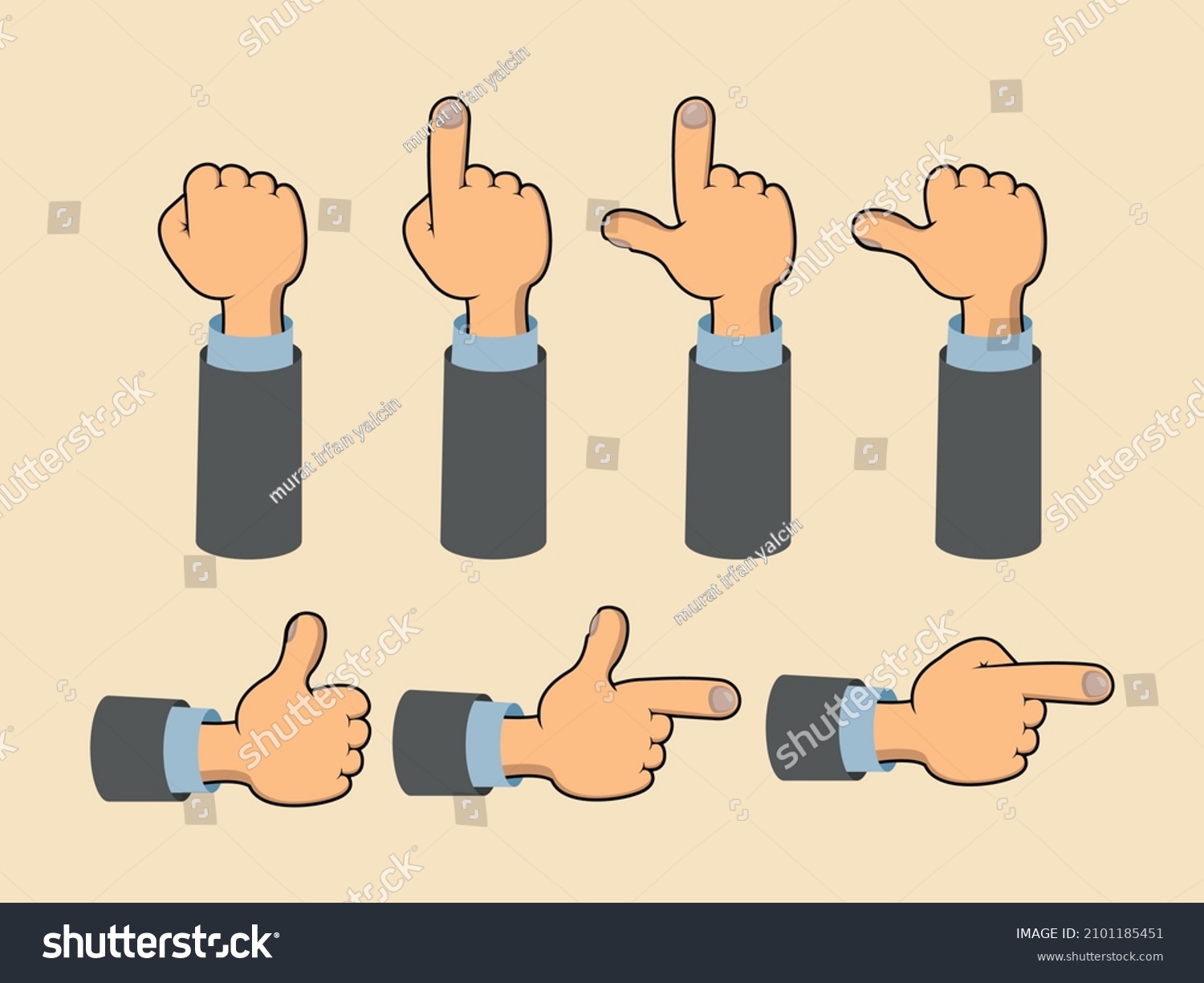 Varios signos de mano. Ilustración vectorial.: vector de stock (libre ...