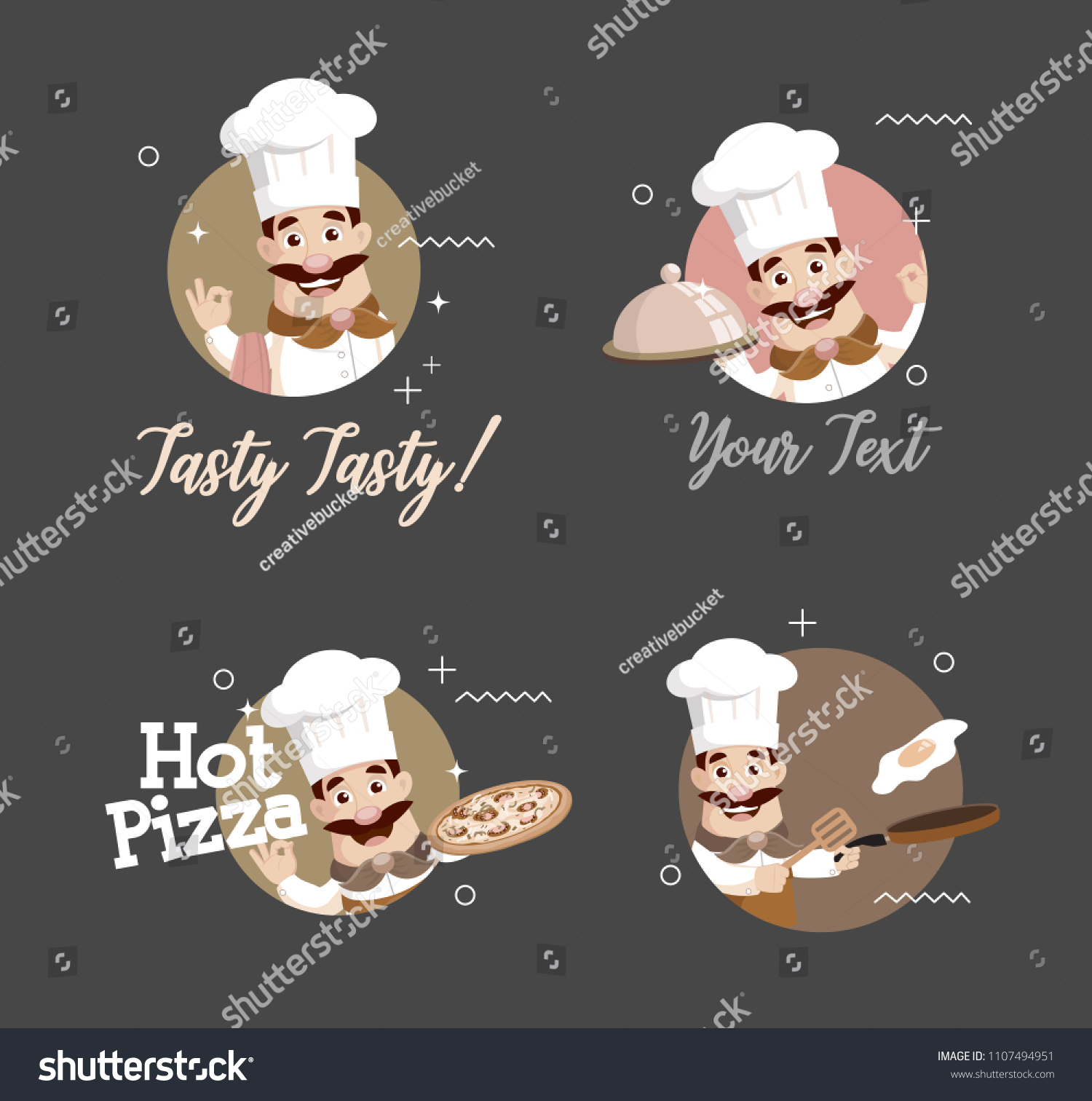 Various Master Chef Vector Illustration Stock Vector (Royalty Free ...