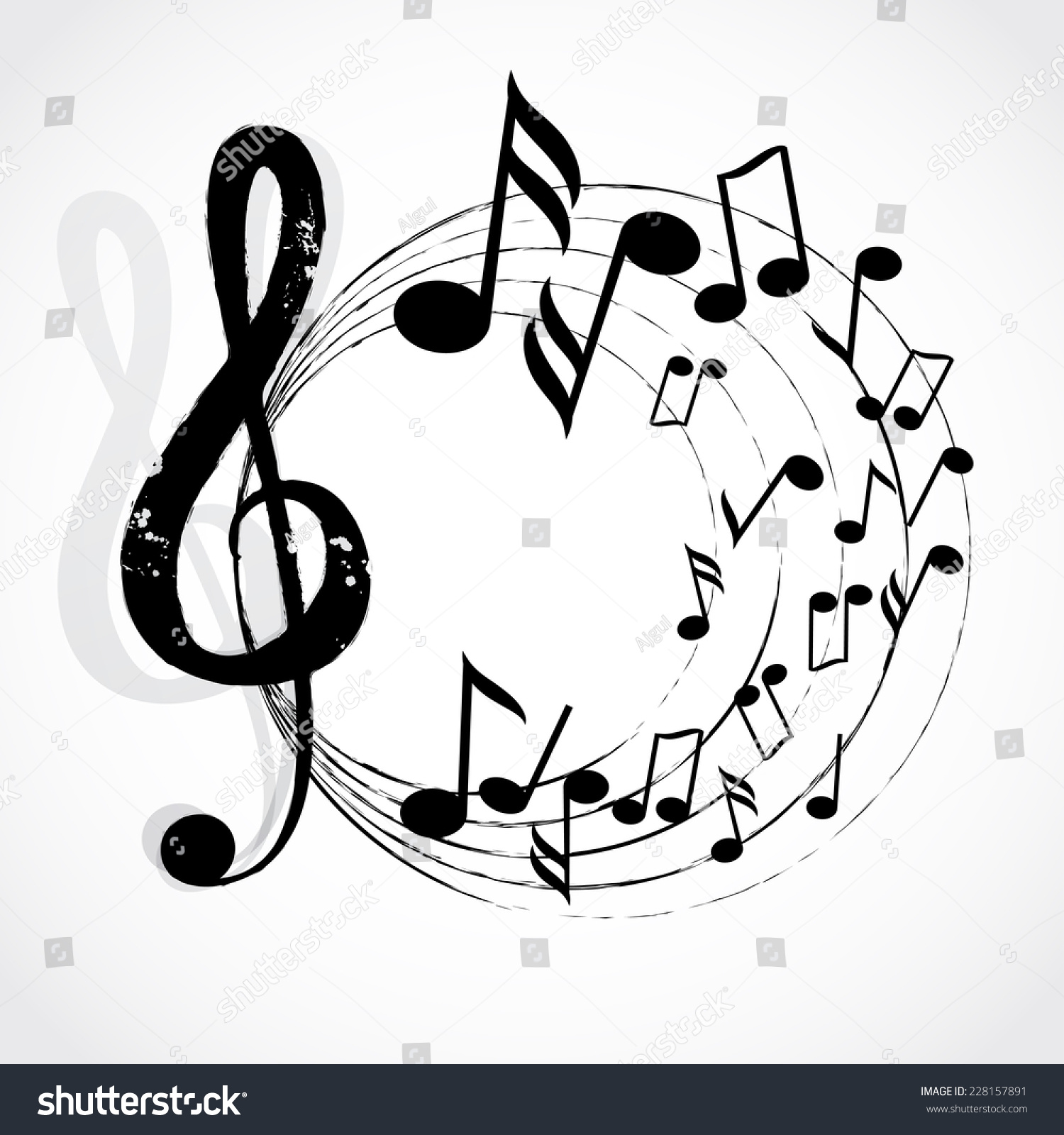 Various Music Notes On Stave Vector: Stock-Vektorgrafik (Lizenzfrei ...