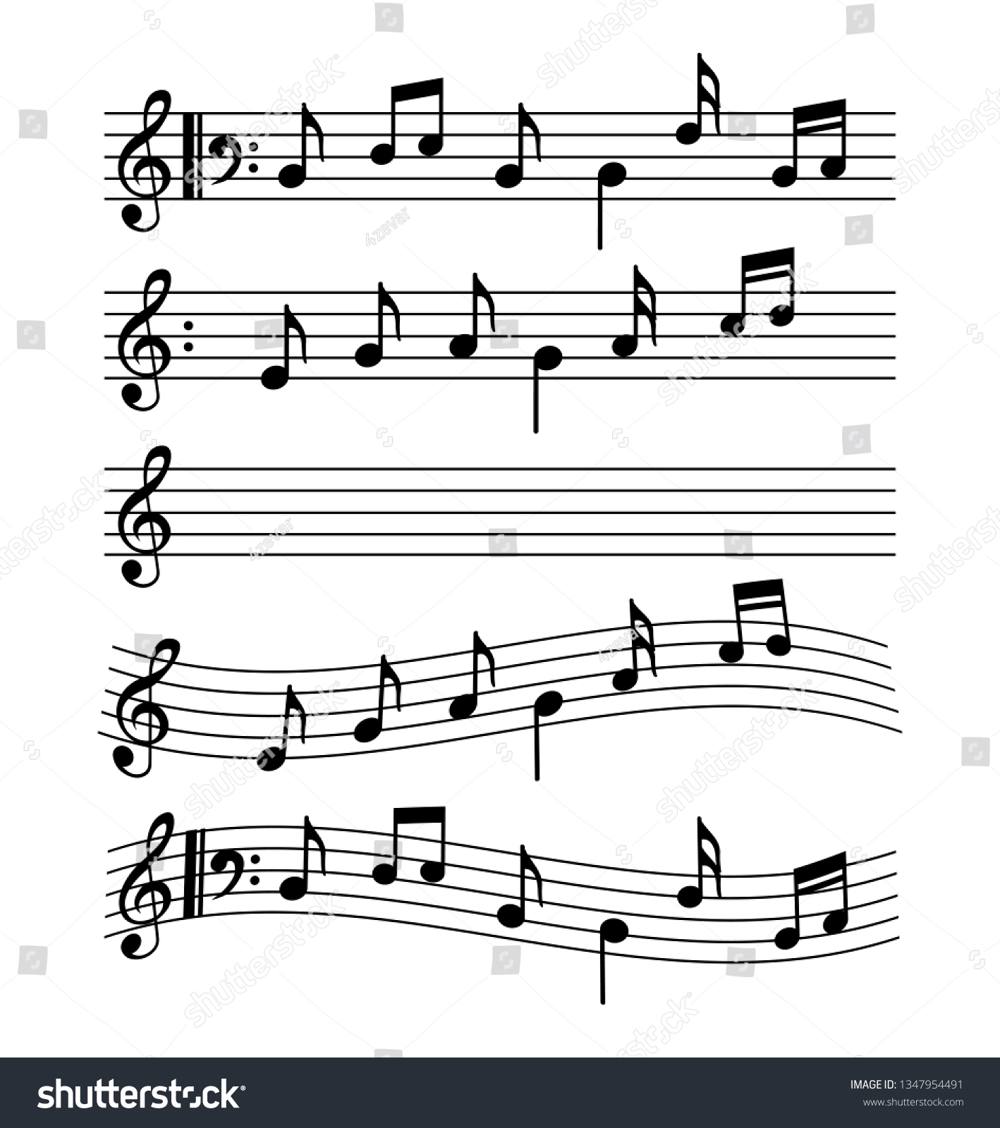 Various Musical Notes Vector: immagine vettoriale stock (royalty free ...