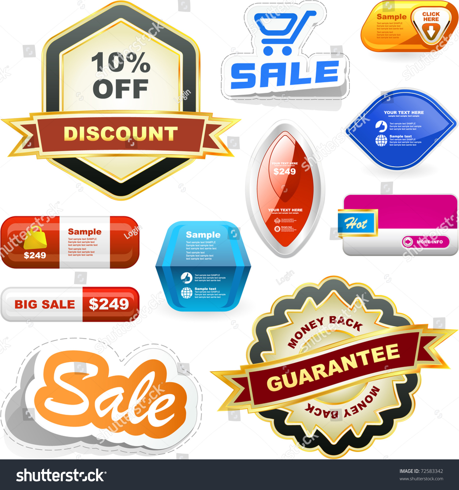 Various Sale Design Elements Great Collection Stock Vector (Royalty ... Various Sale Design Elements Great Collection Stock Vector (Royalty ...
