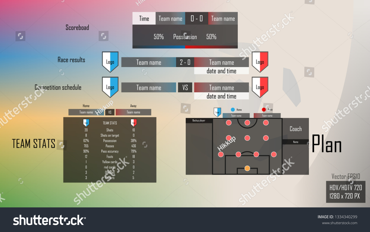 Various Score Tables Playing Systems Stock Vector (Royalty Free) 1334340299