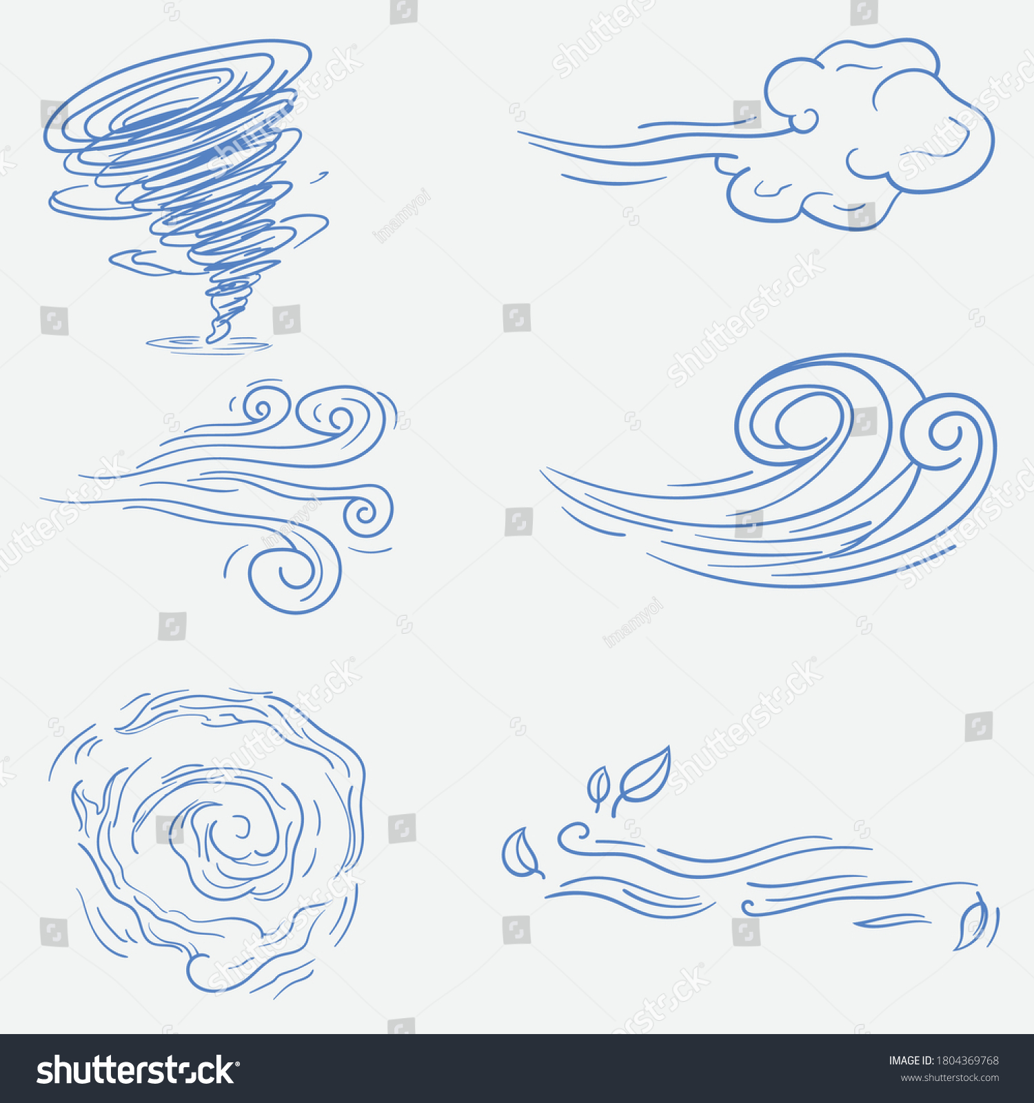 Various Shape Wind Vector Stock Vector (Royalty Free) 1804369768 ...
