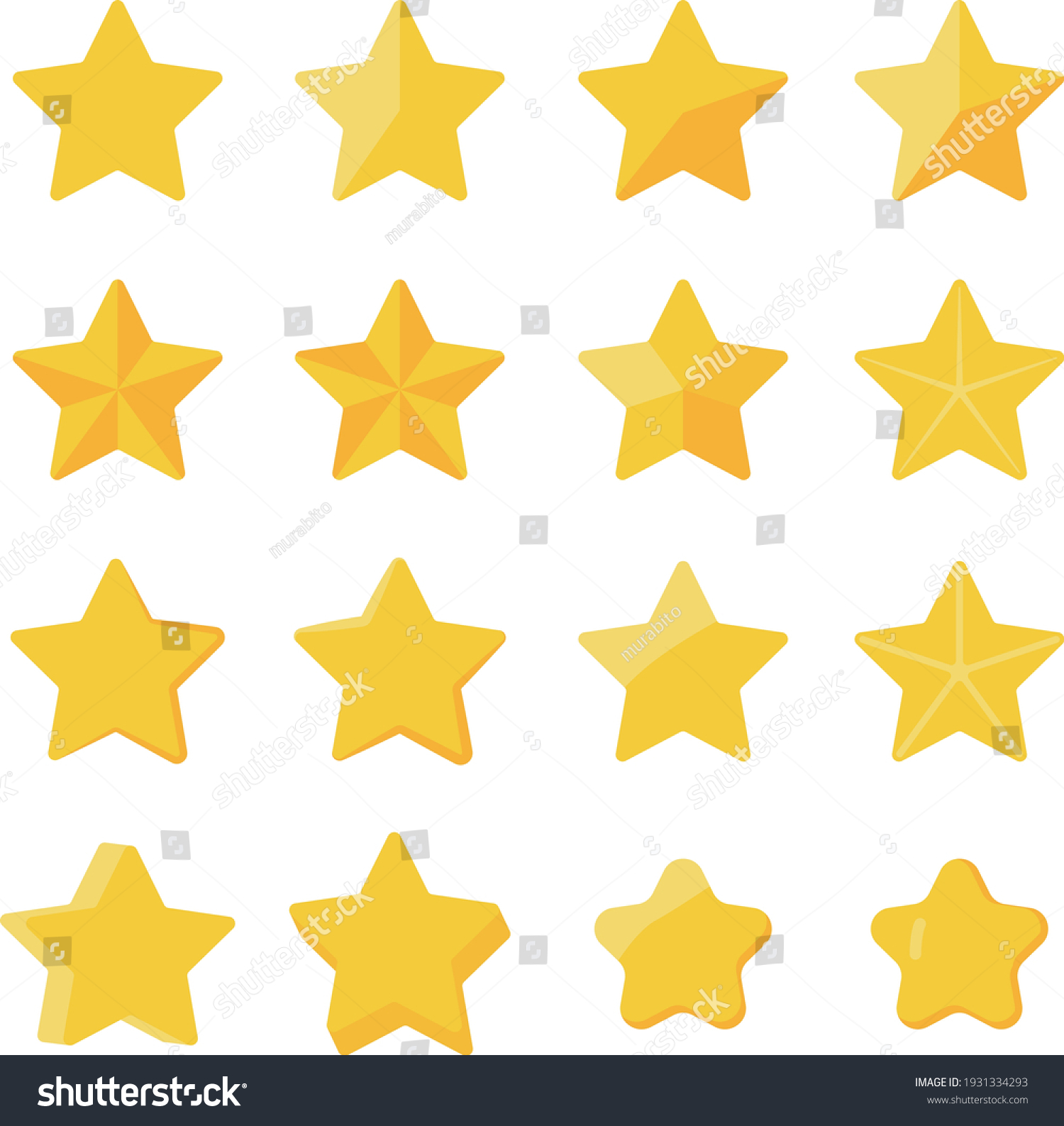 Various Simple Stars Material Set Stock Vector (Royalty Free ...