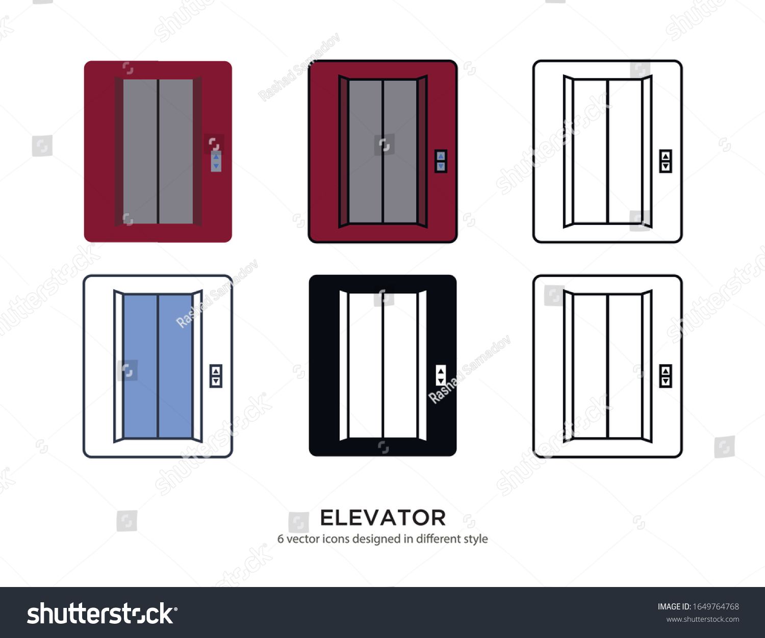 Various Type Elevator Set Same Frame Stock Vector (Royalty Free ...