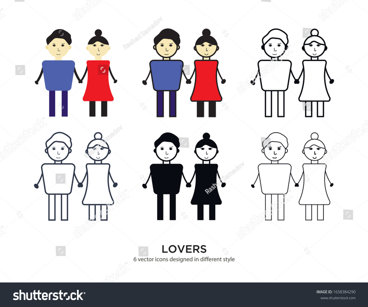 Various Type Lovers Set Same Frame Stock Vector (Royalty Free) 1658384290