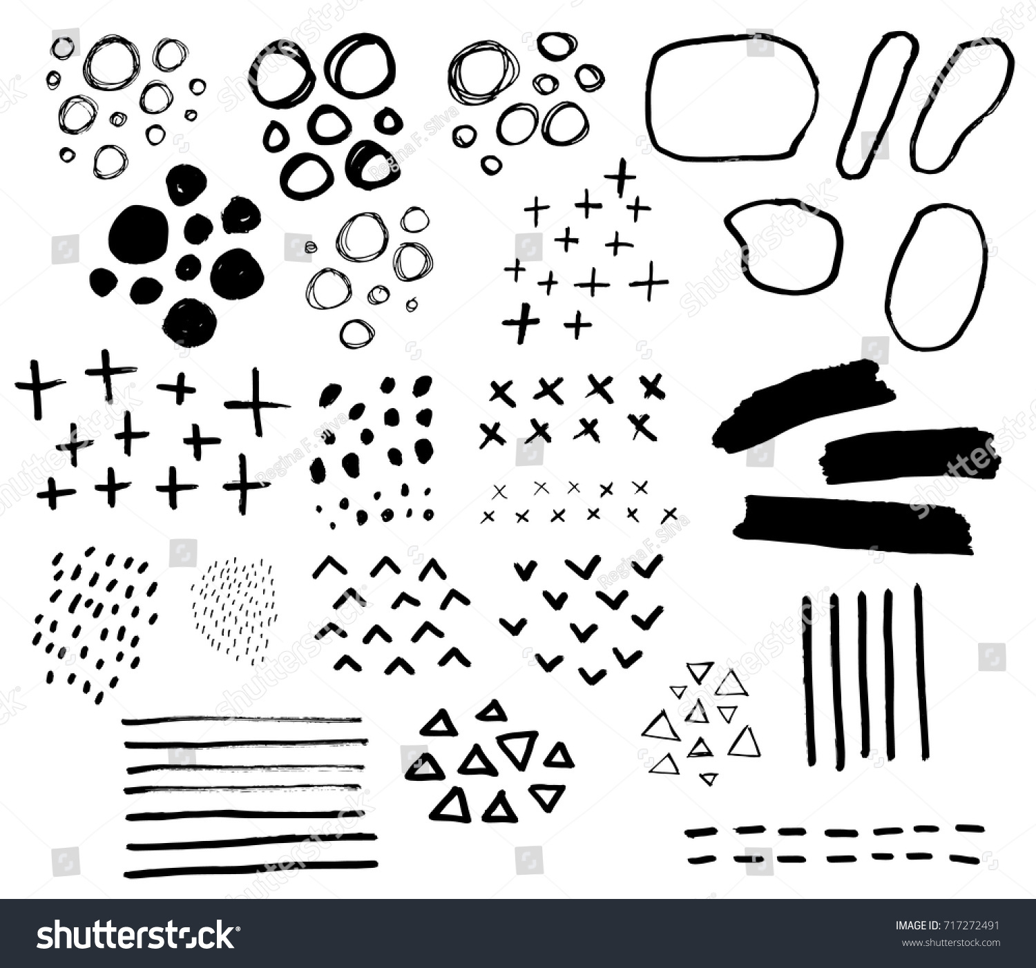 Various Vector Markmaking Abstract Swatches Design Stock Vector ...