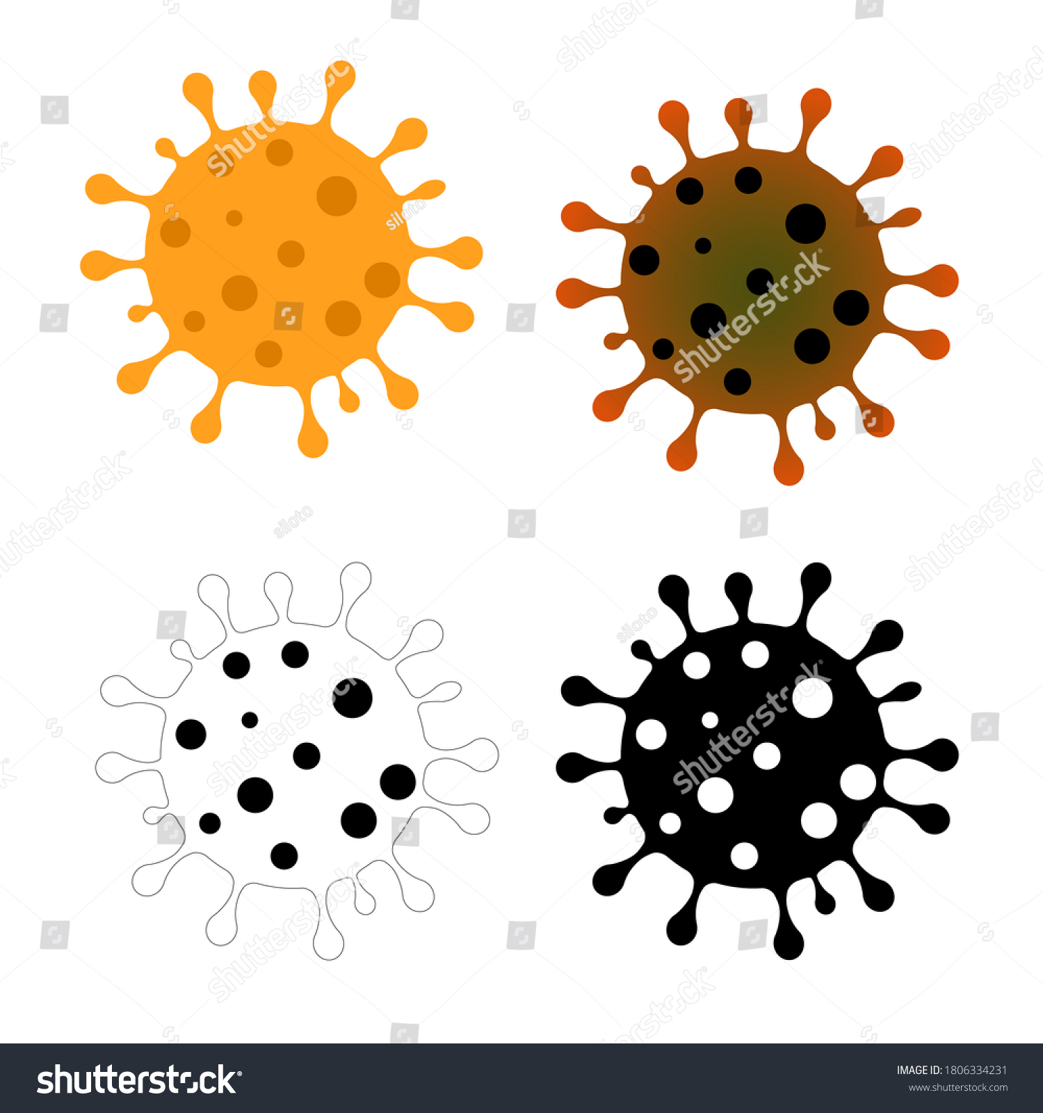 Various Viruses Isolated Vector Illustration Stock Vector (Royalty Free ...