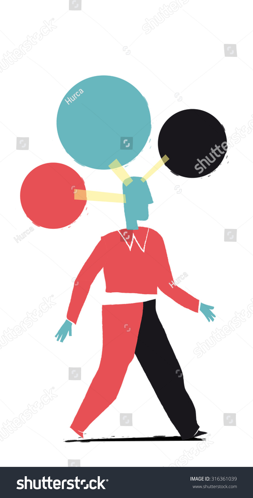Various Walking Thoughts Stock Vector (Royalty Free) 316361039 ...