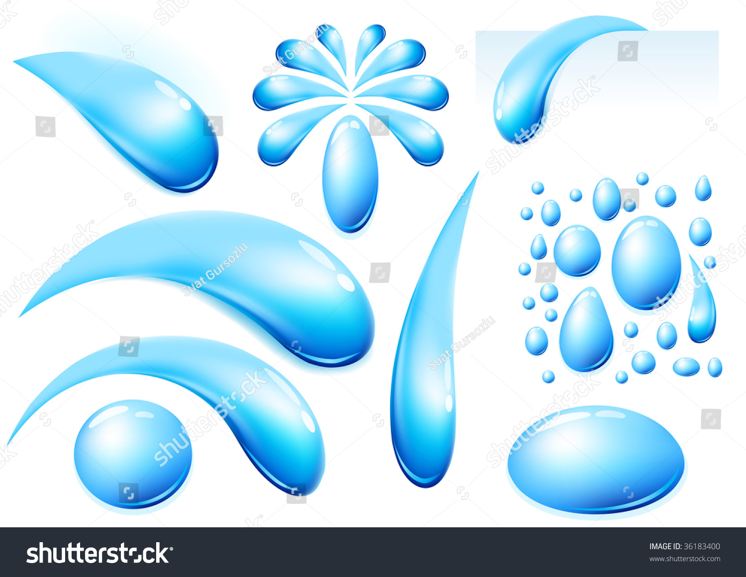 Various Water Drops Vector Illustration Stock Vector (Royalty Free ...