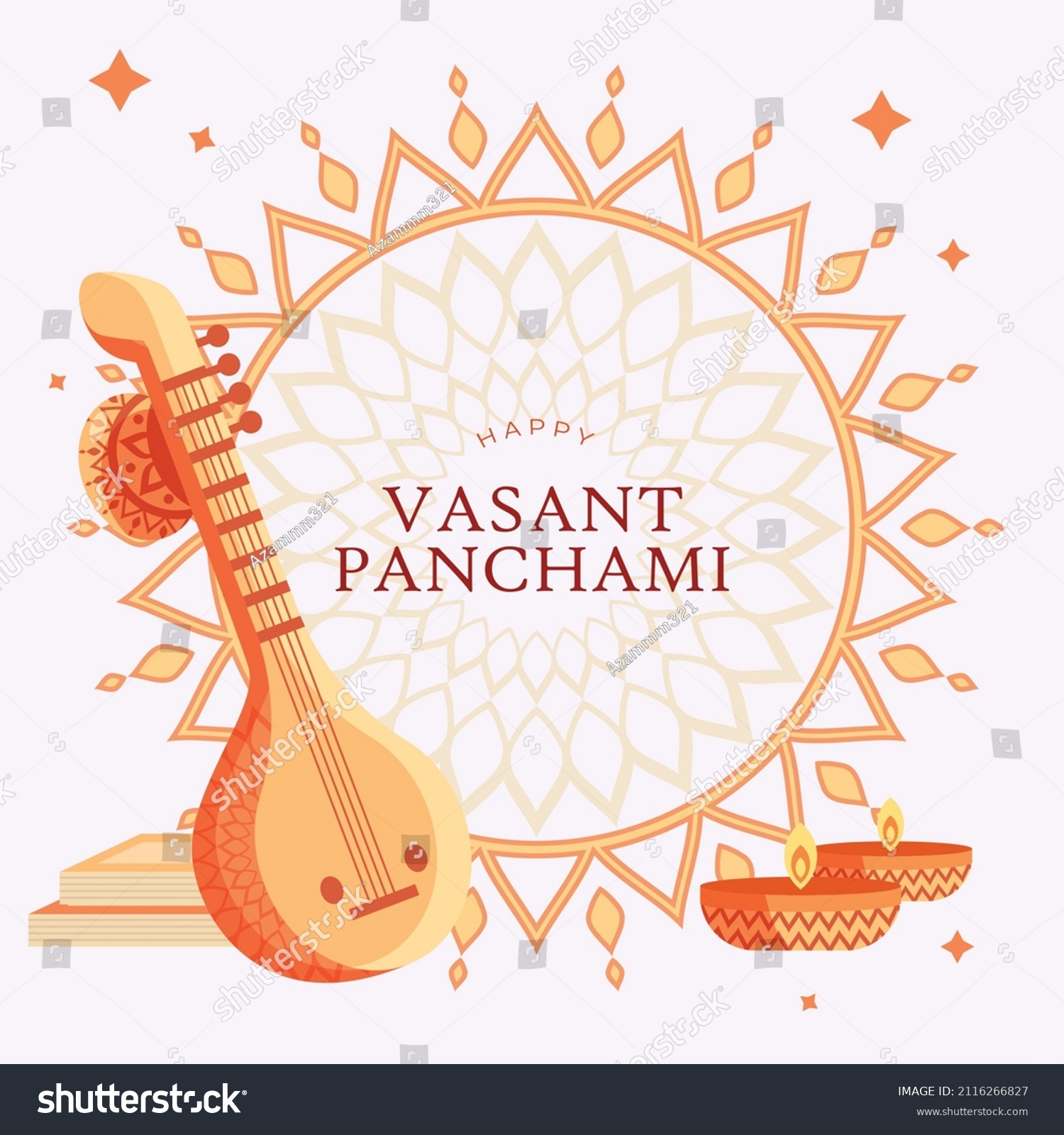 Vasant Panchami Background Flat Vector Illustration Stock Vector ...
