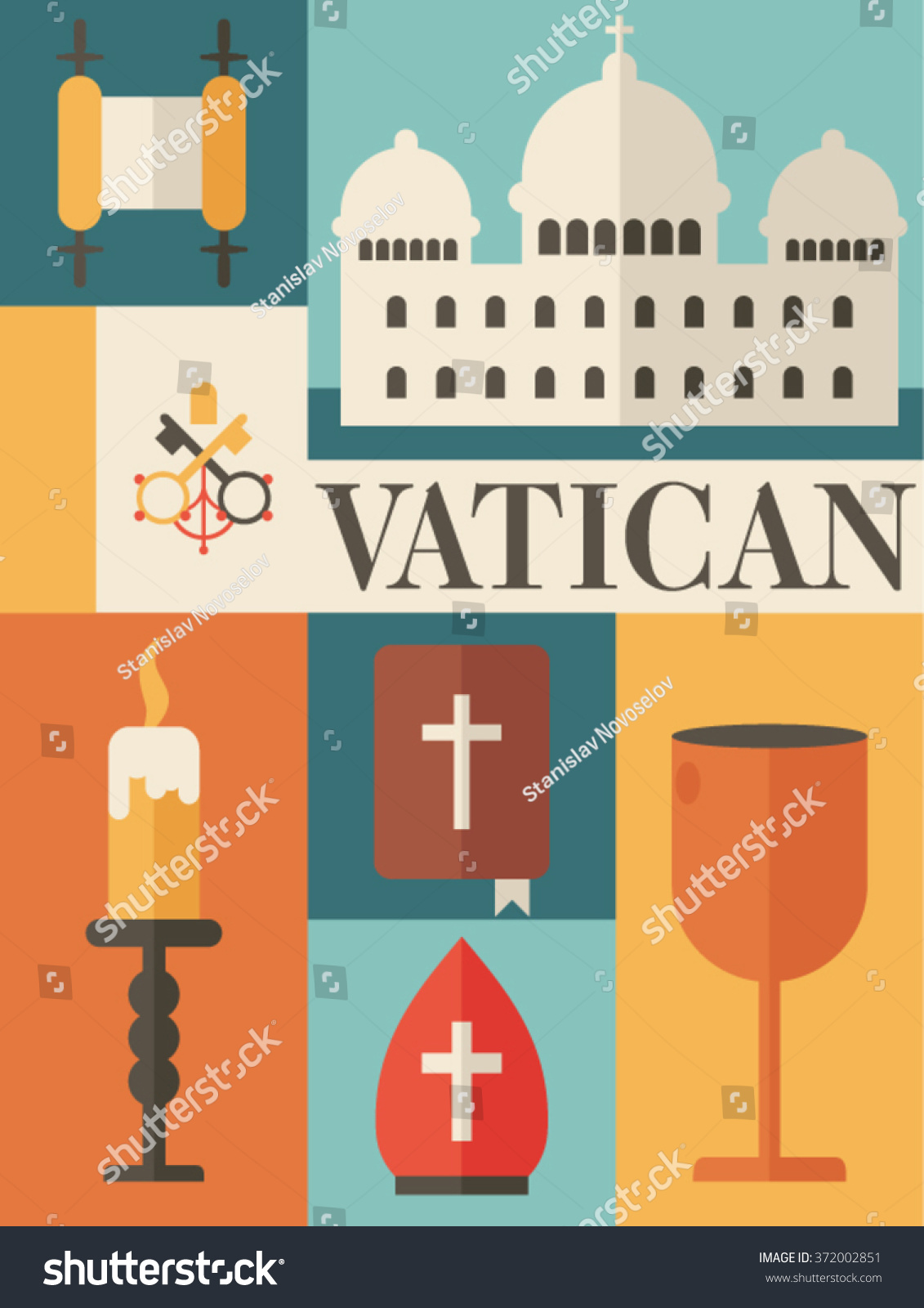 Vatican Icon Set Stock Vector (Royalty Free) 372002851