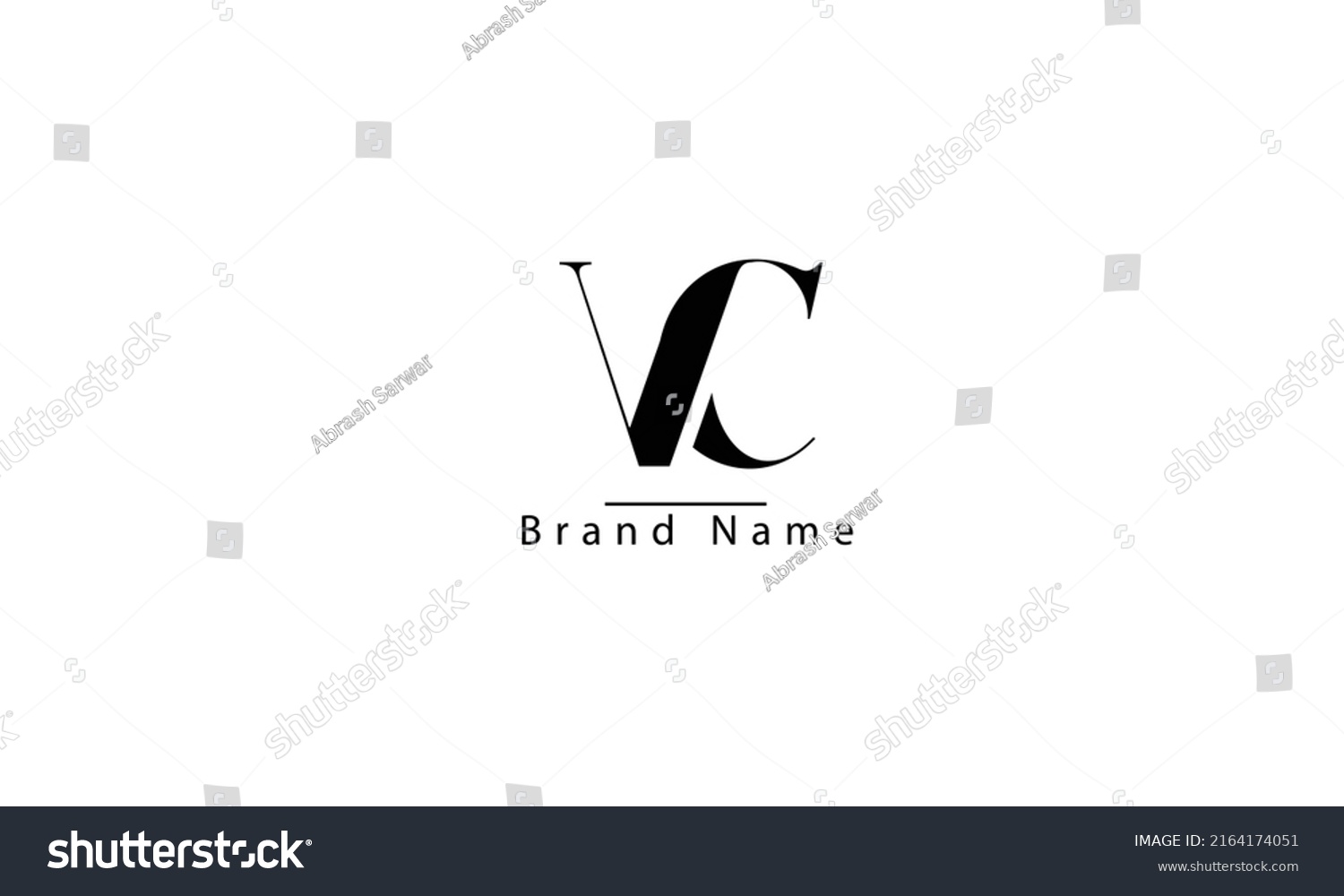 Vc Cv V C Abstract Vector Stock Vector (Royalty Free) 2164174051 ...