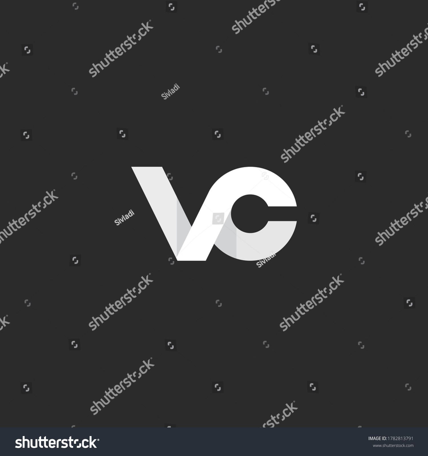 Diseño del logotipo de VC. Ilustración: vector de stock (libre de ...