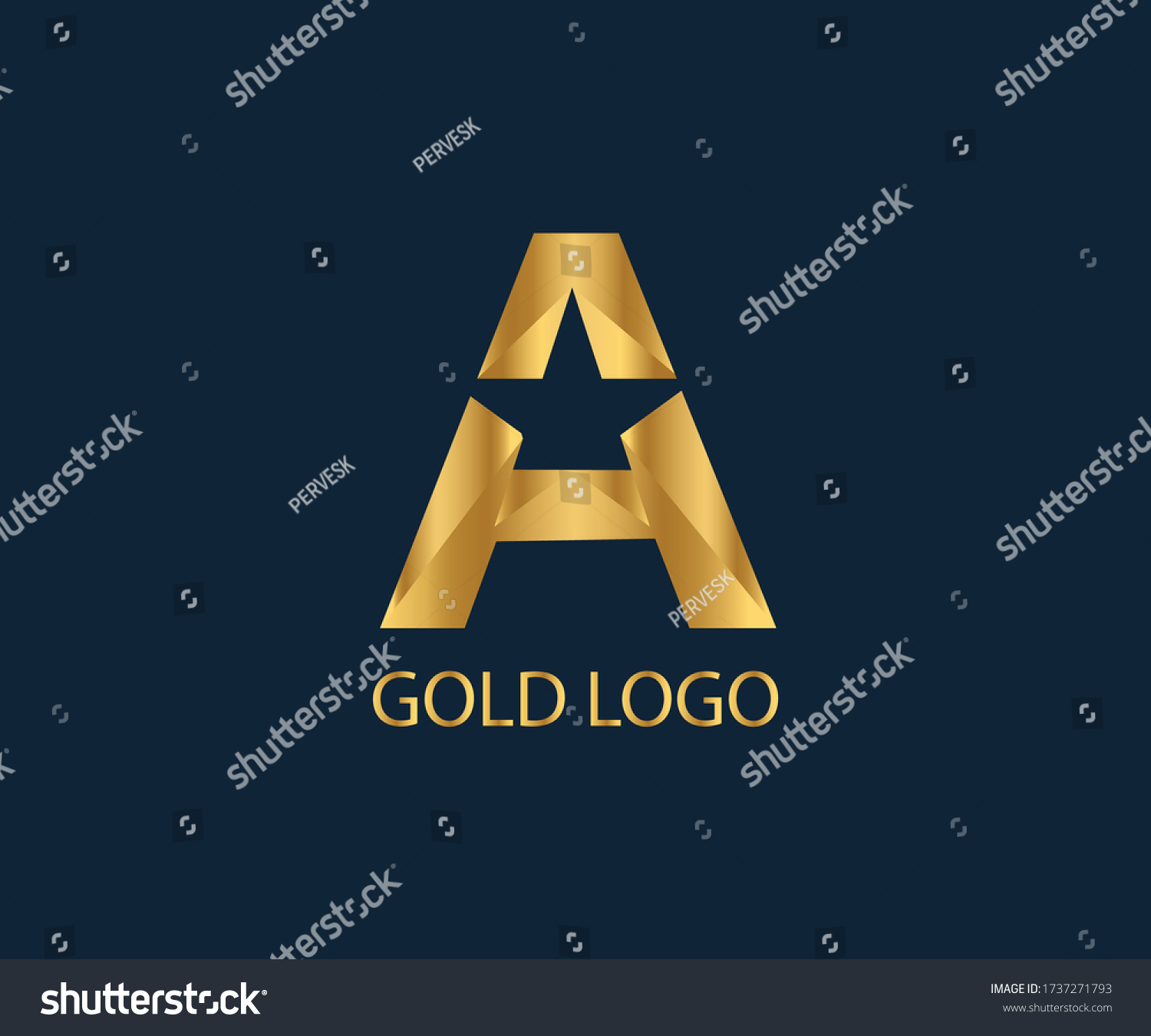 Vector Letter Gold Logo Template Stock Vector (Royalty Free) 1737271793 ...