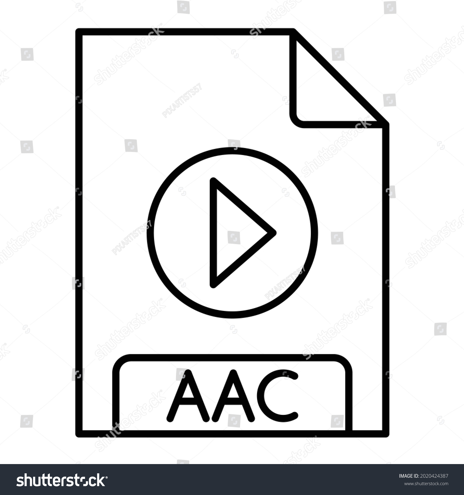 Vector Aac Outline Icon Design Stock Vector (Royalty Free) 2020424387 ...