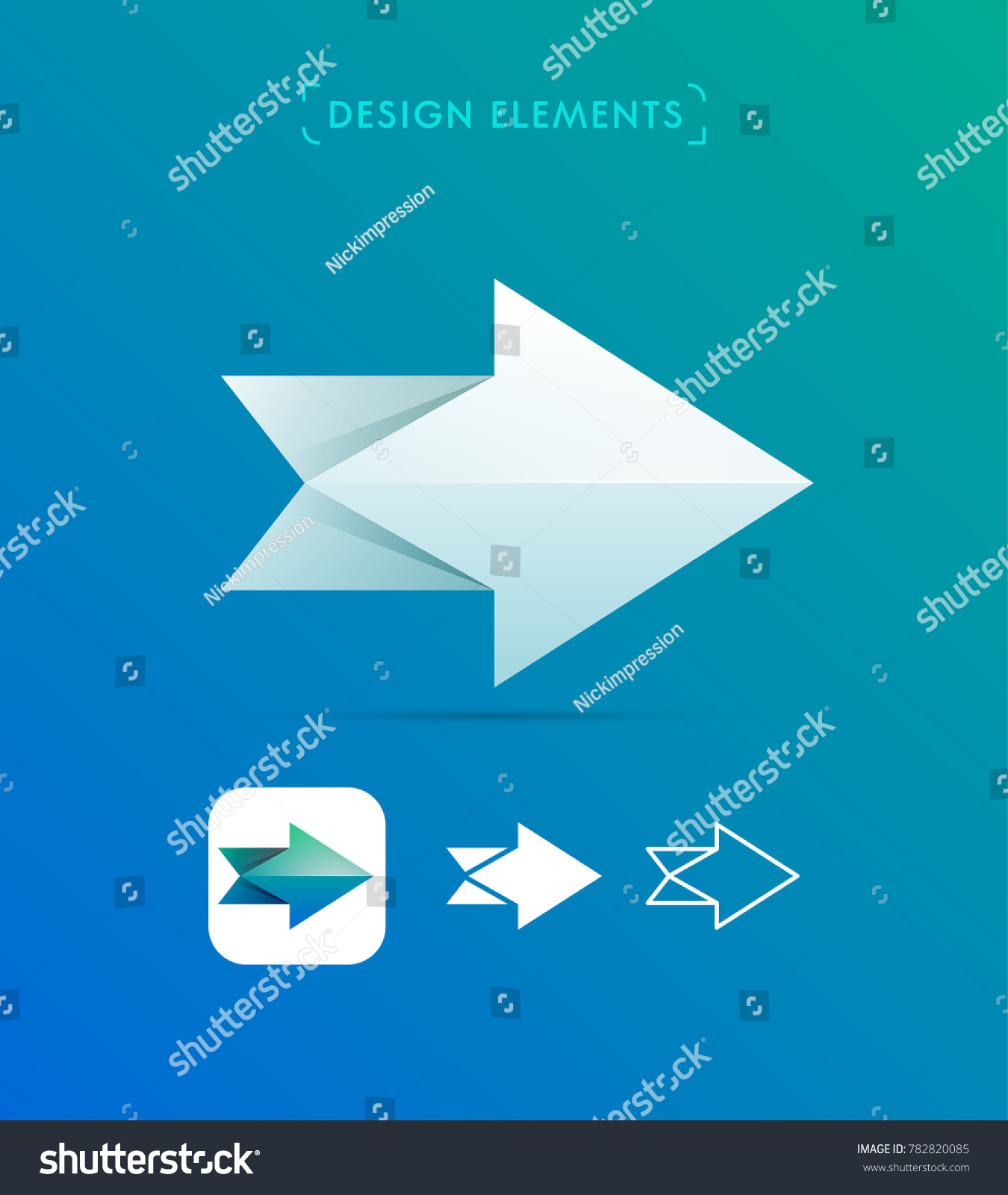 Vector Abstract Arrow Icons Material Design Stock Vector (Royalty Free ...