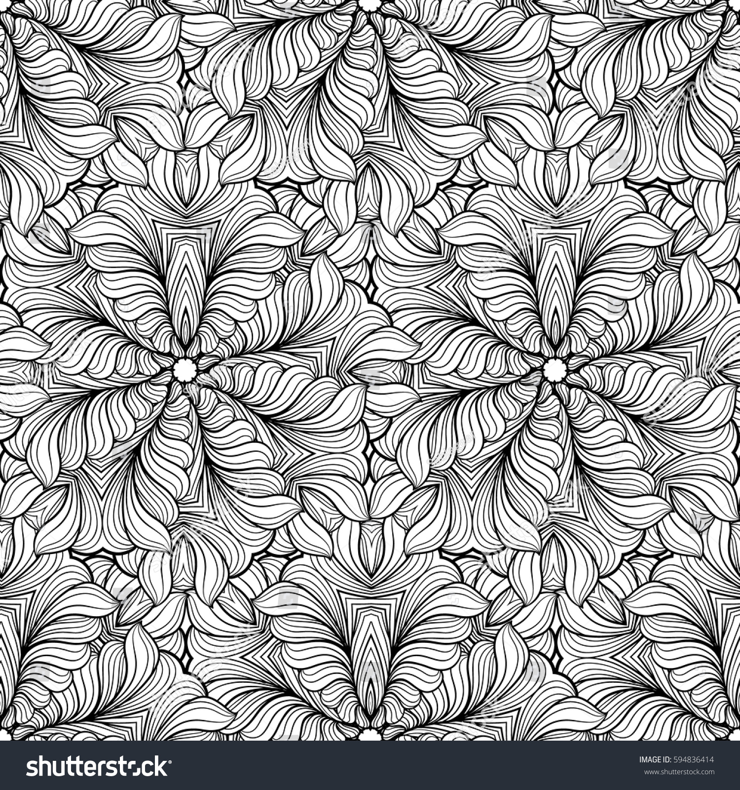 Vector Abstract Black White Seamless Pattern Stock Vector (Royalty Free ...