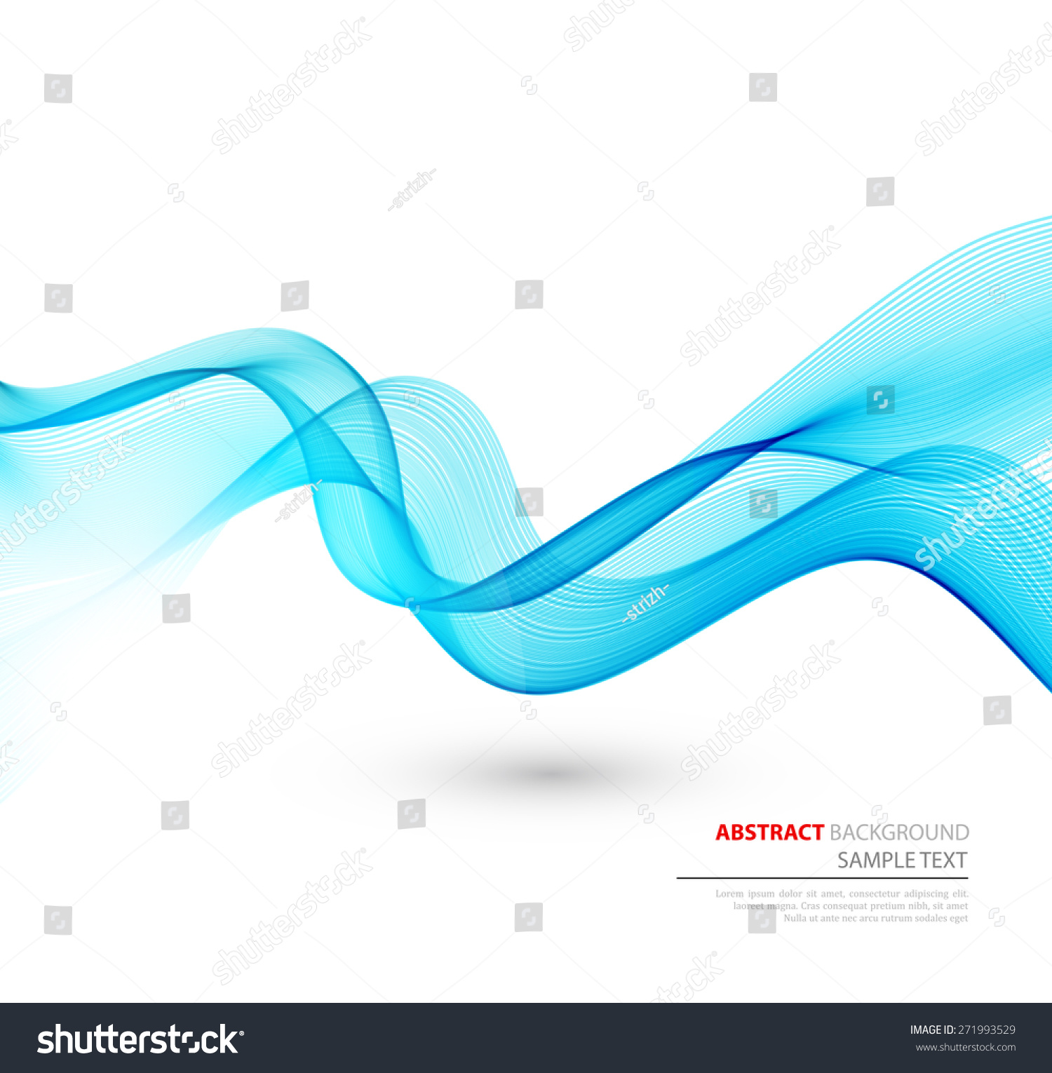 Vector Abstract Blue Curved Lines Background Stock Vector 271993529 ...