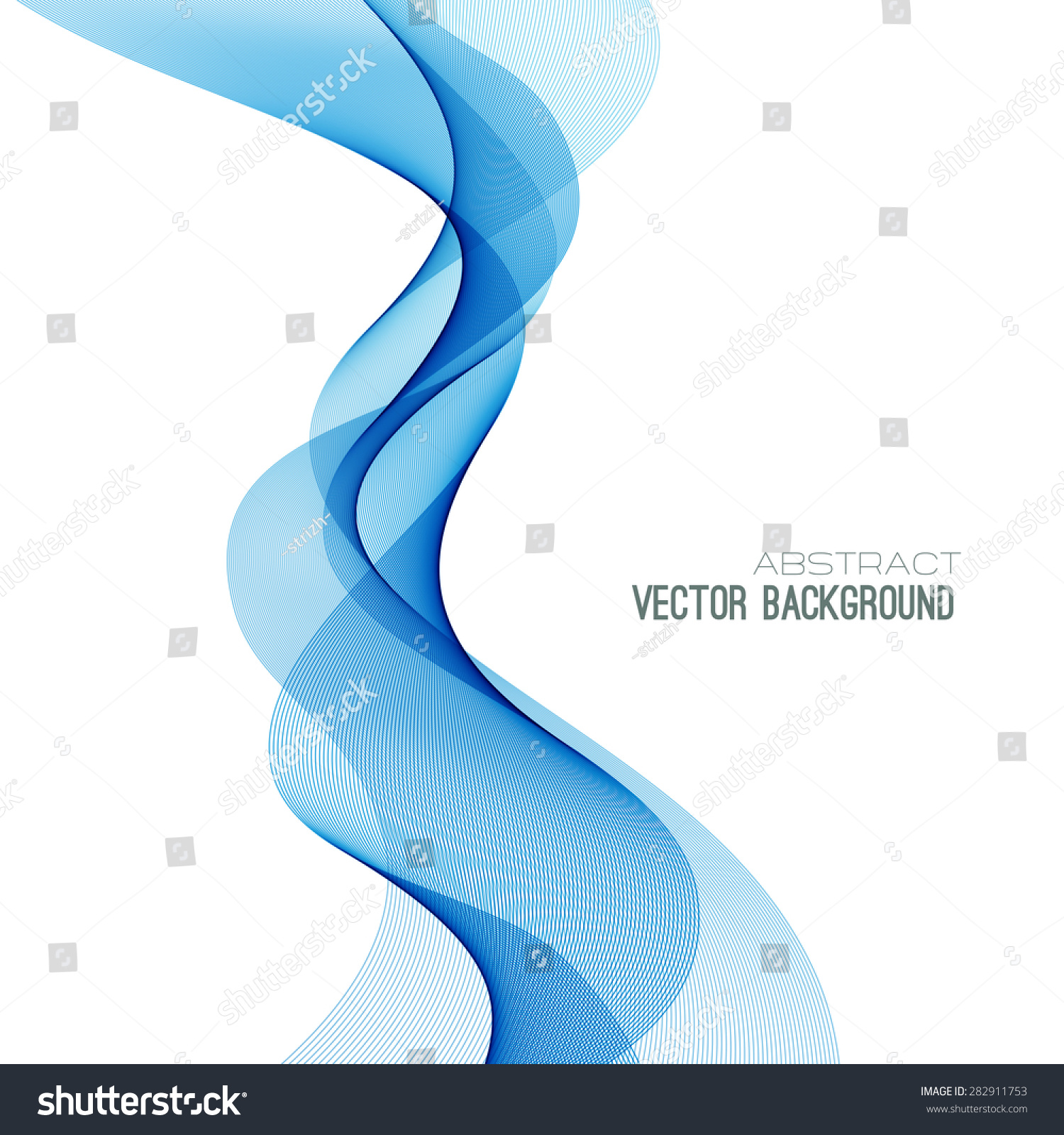 Vector Abstract Blue Curved Lines Background Stock Vector (Royalty Free ...