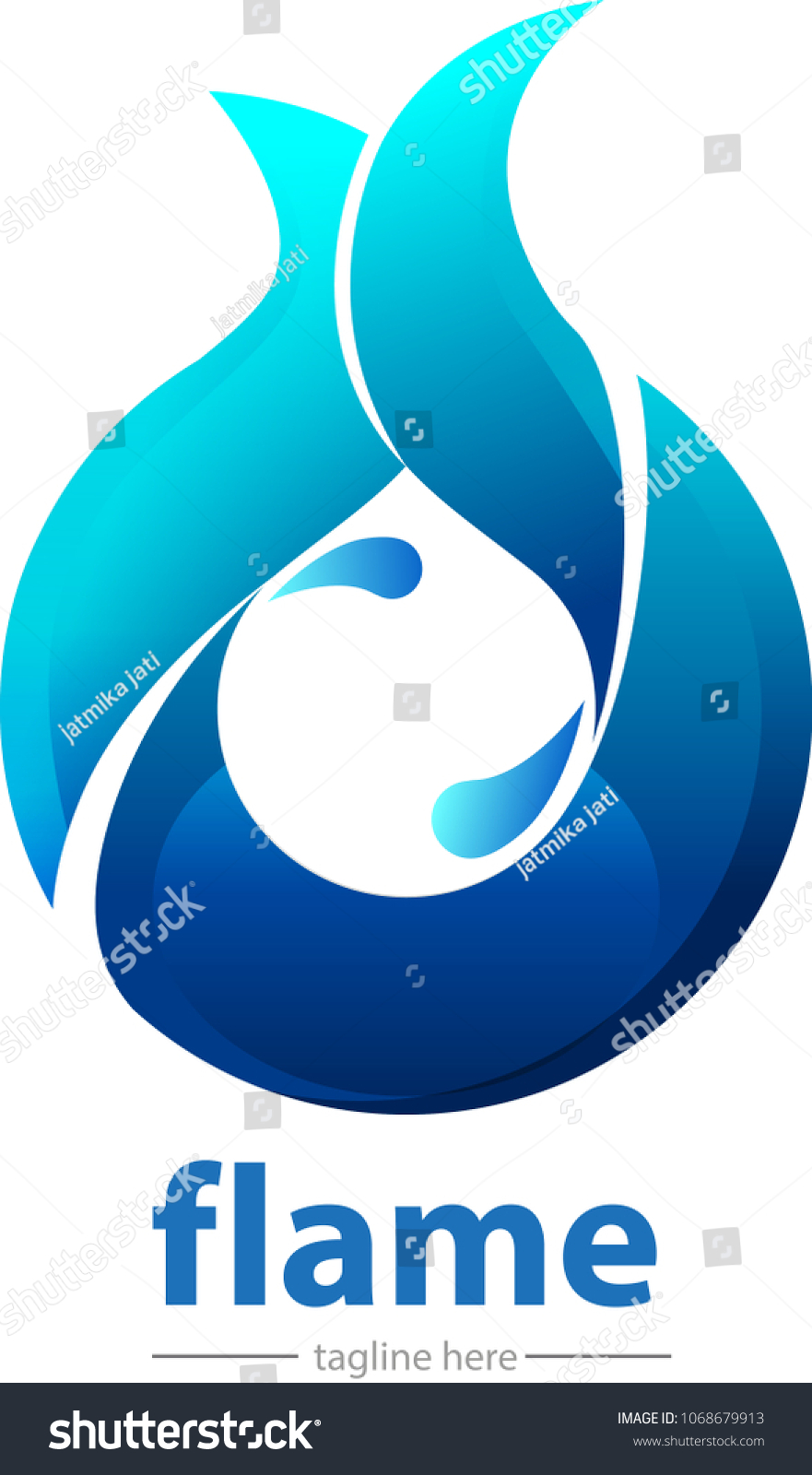 Vector Abstract Blue Flame Symbol Stock Vector (Royalty Free) 1068679913