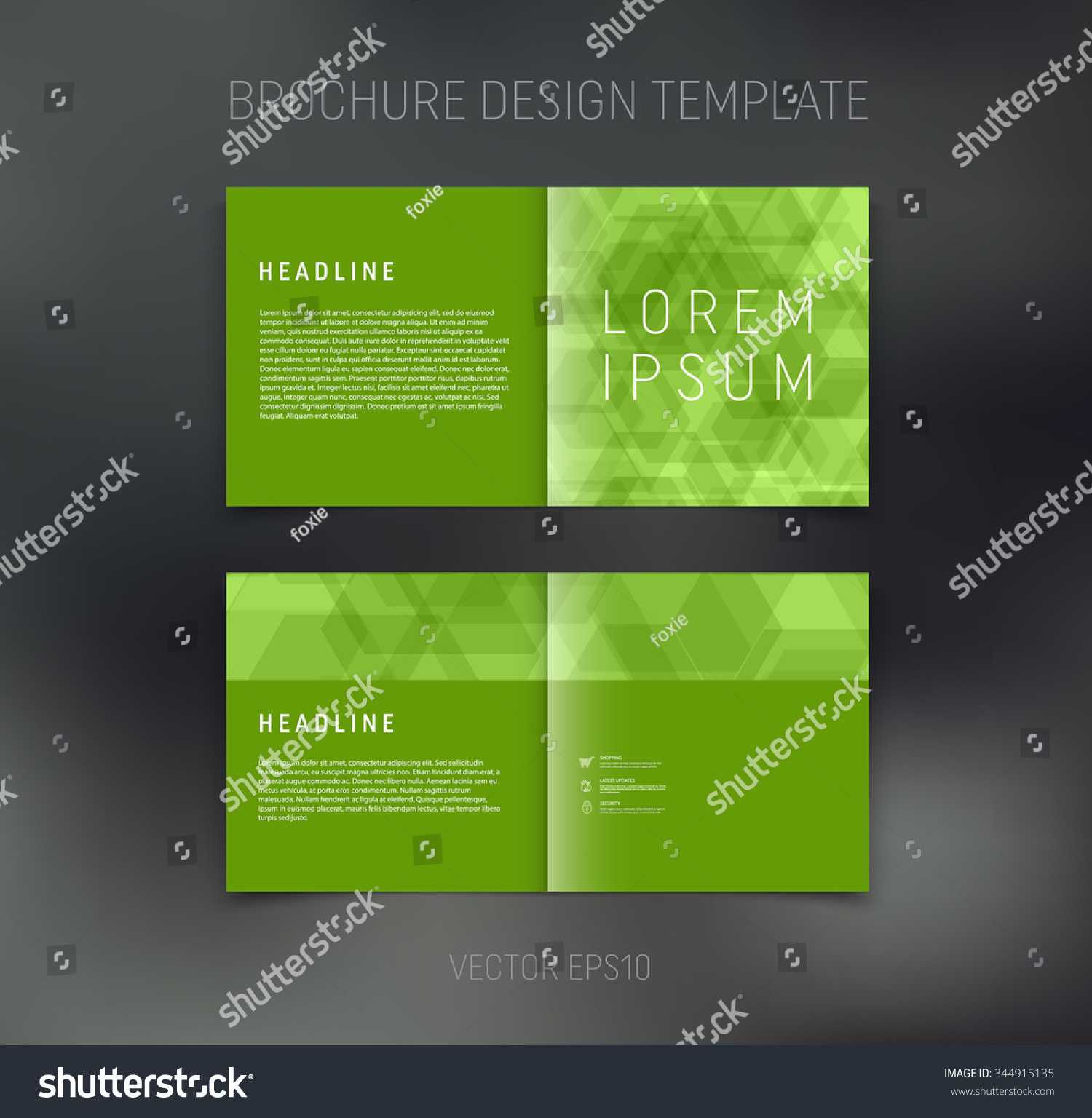 Vector Abstract Brochure Design Template Twopage Stock Vector (Royalty ...