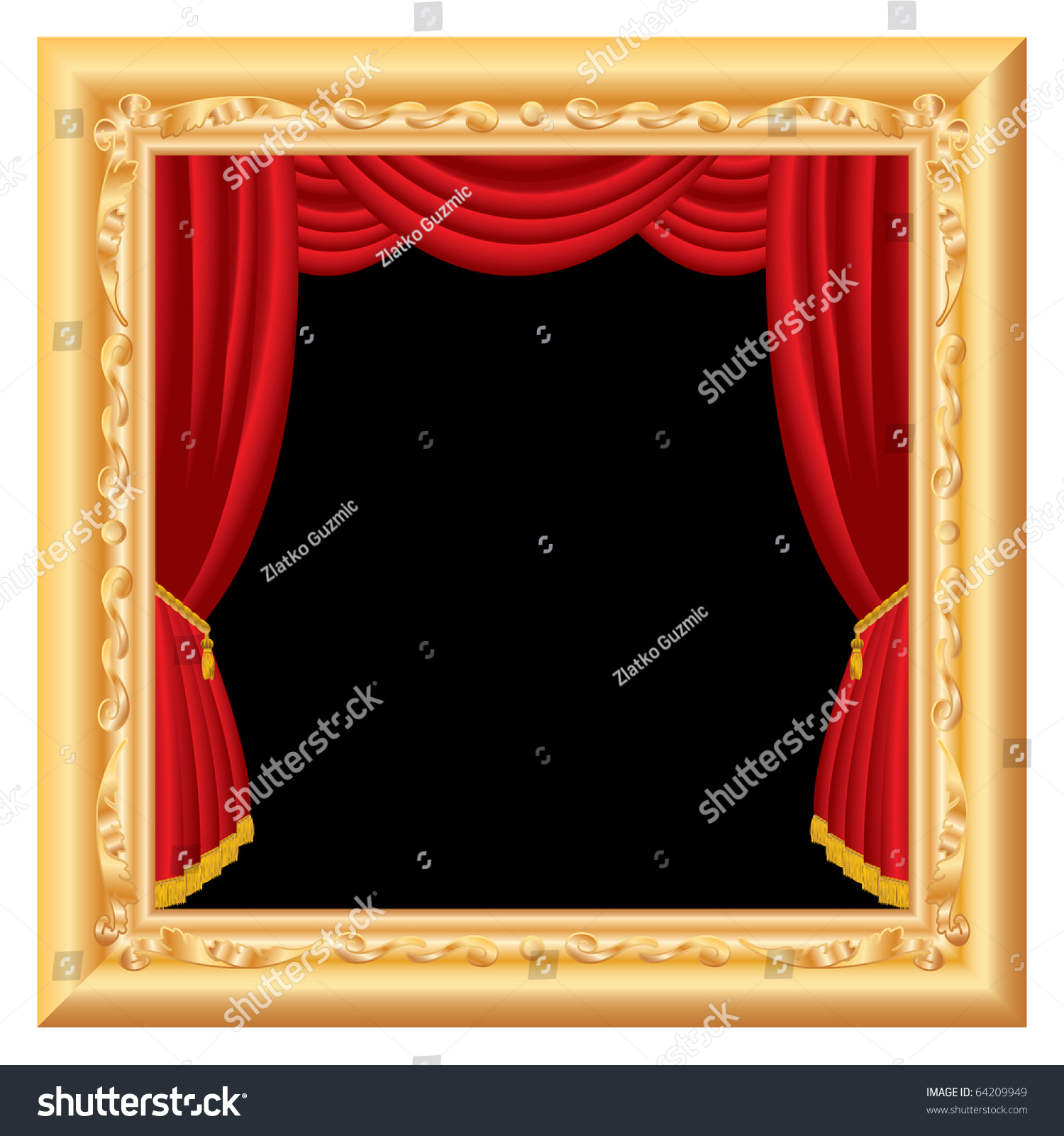 Vector Abstract Composition Stage Inside Baroque Stock Vector (Royalty ...