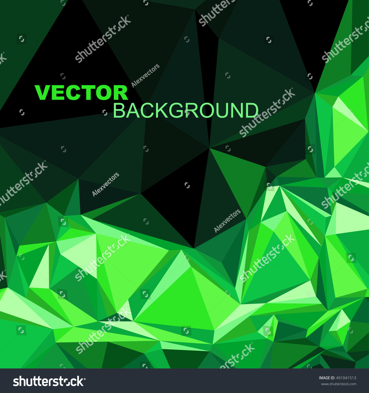 Vector Abstract Dark Green Triangle Background Stock Vector (Royalty ...