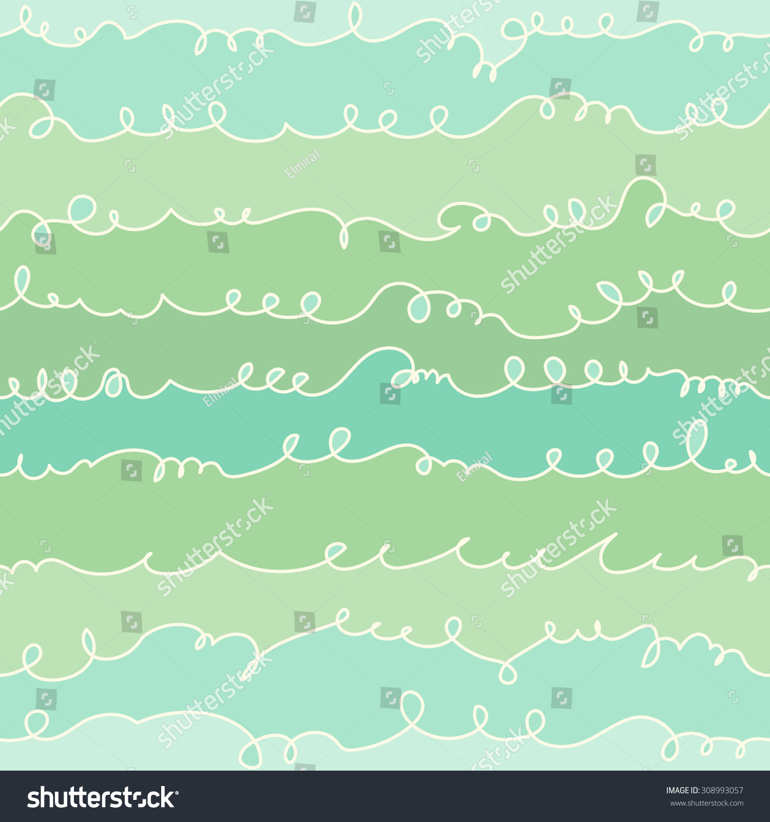 Vector Abstract Doodle Hand Drawn Ocean Stock Vector (Royalty Free ...