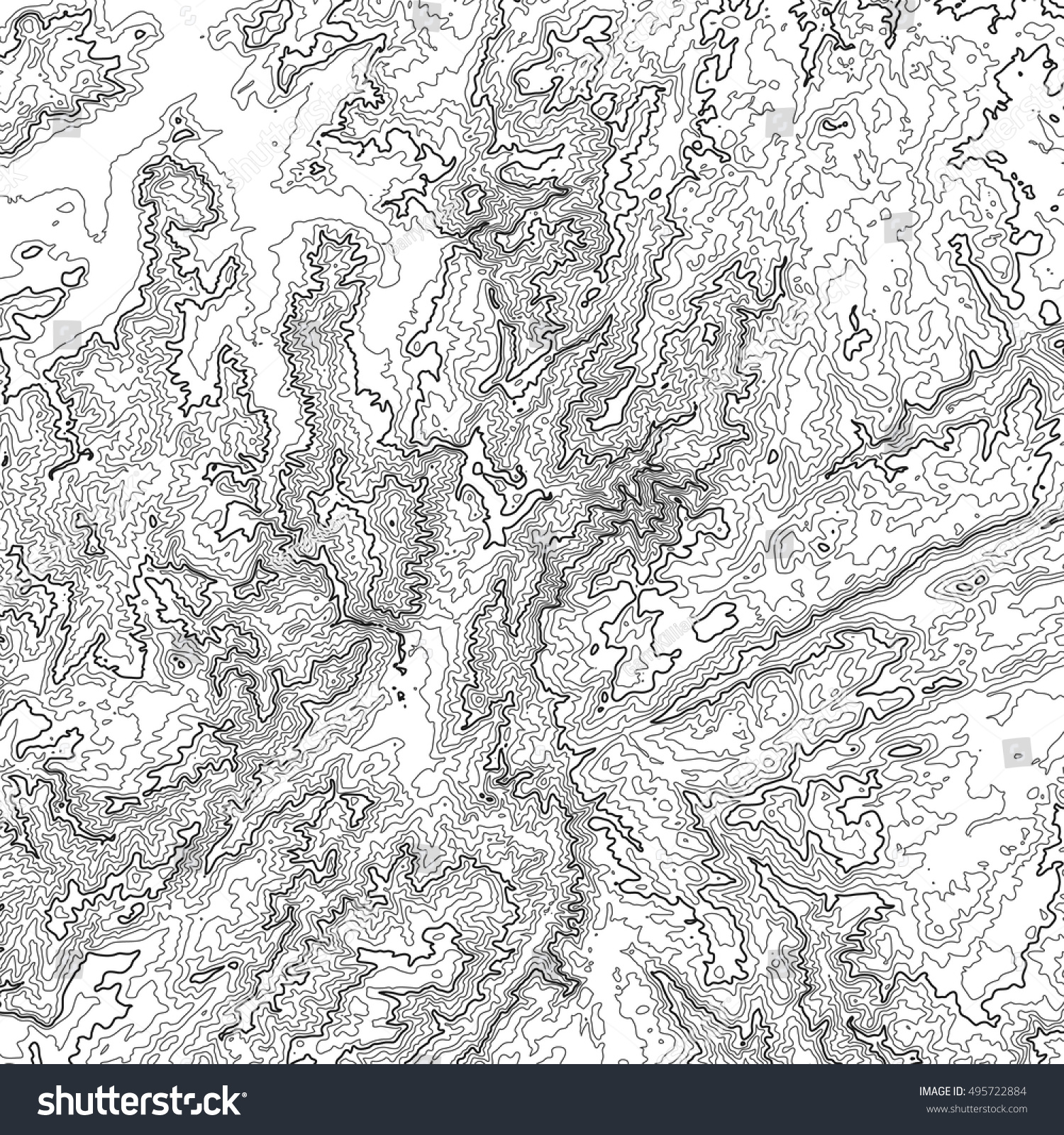 Vector Abstract Earth Relief Map Generated Stock Vector (Royalty Free ...