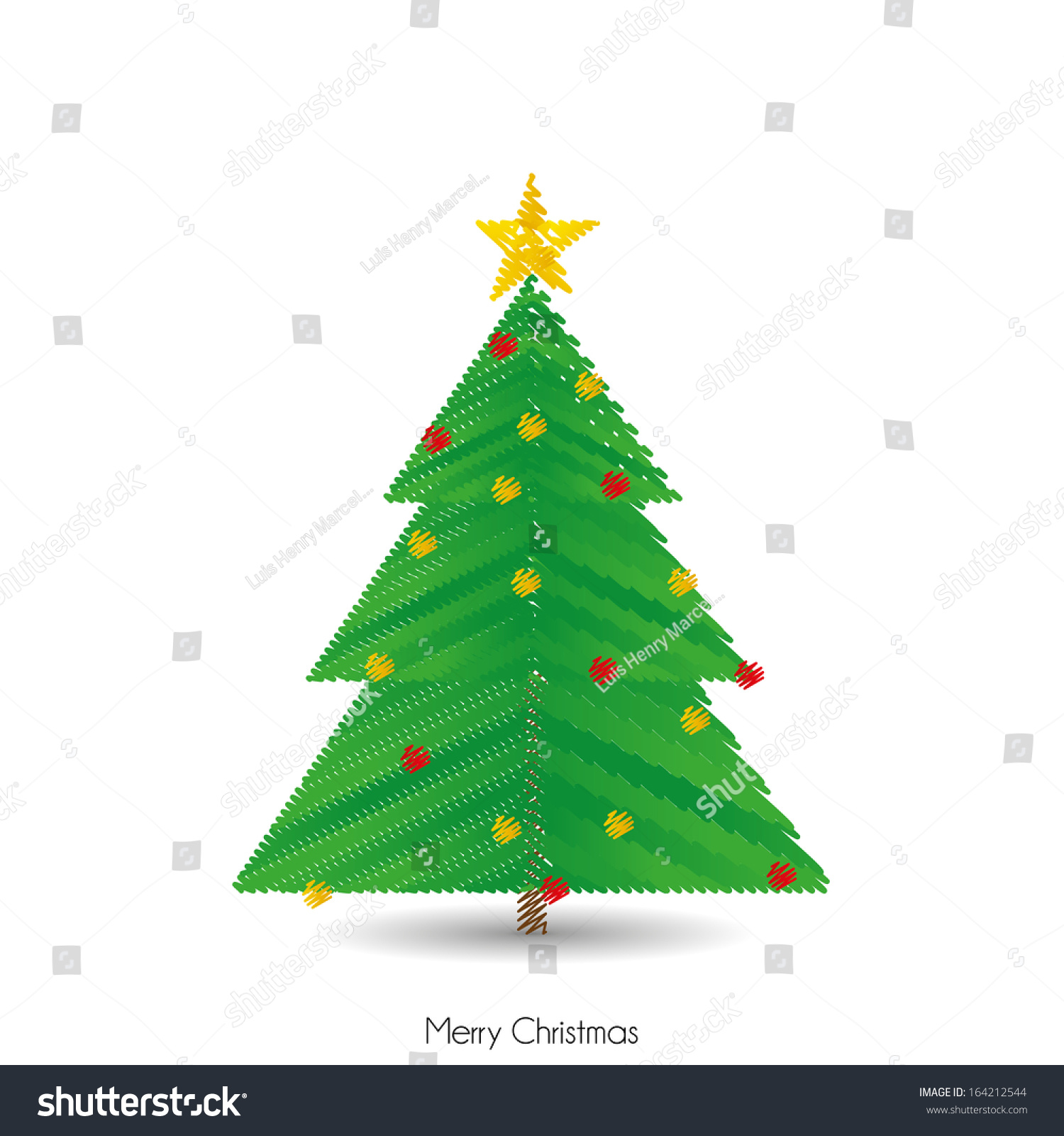 Vector Abstract Green Christmas Tree Isolated Stock Vector (Royalty ...
