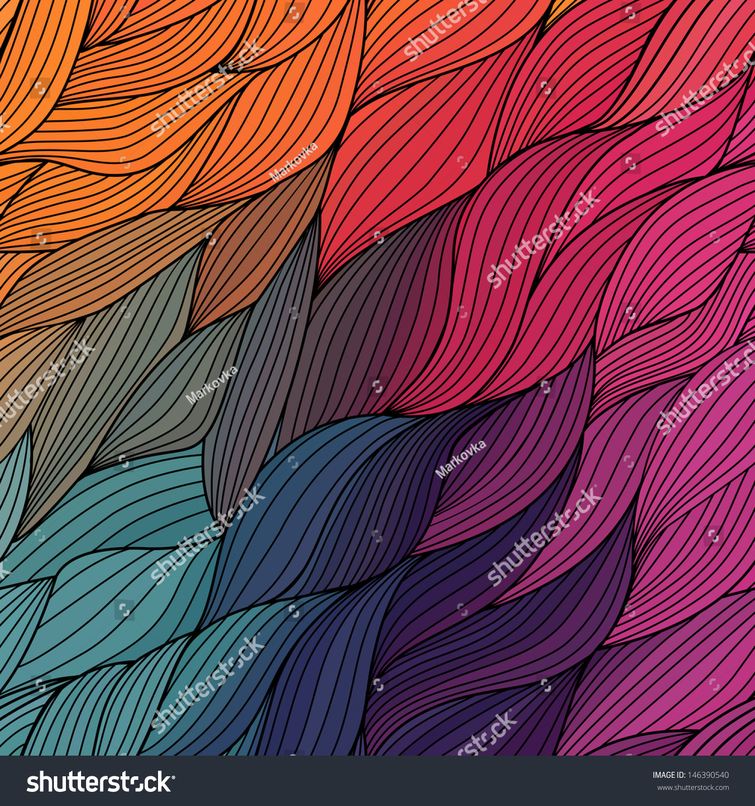 Vector Abstract Handdrawn Waves Texture Wavy Stock Vector (Royalty Free ...