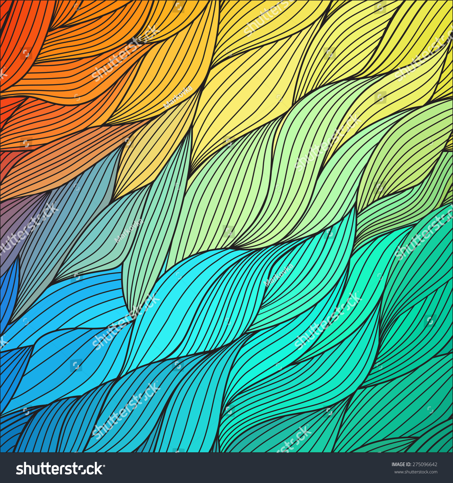Vector Abstract Handdrawn Waves Texture Wavy Stock Vector (Royalty Free ...