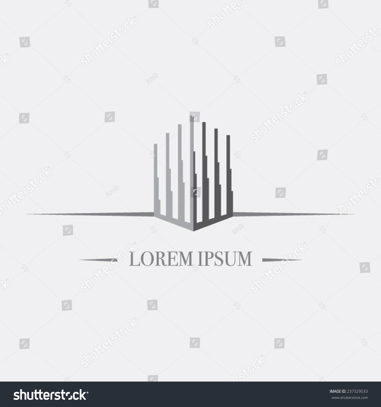 Vector Abstract Icon Building Silhouette Isolated Stock Vector (Royalty ...