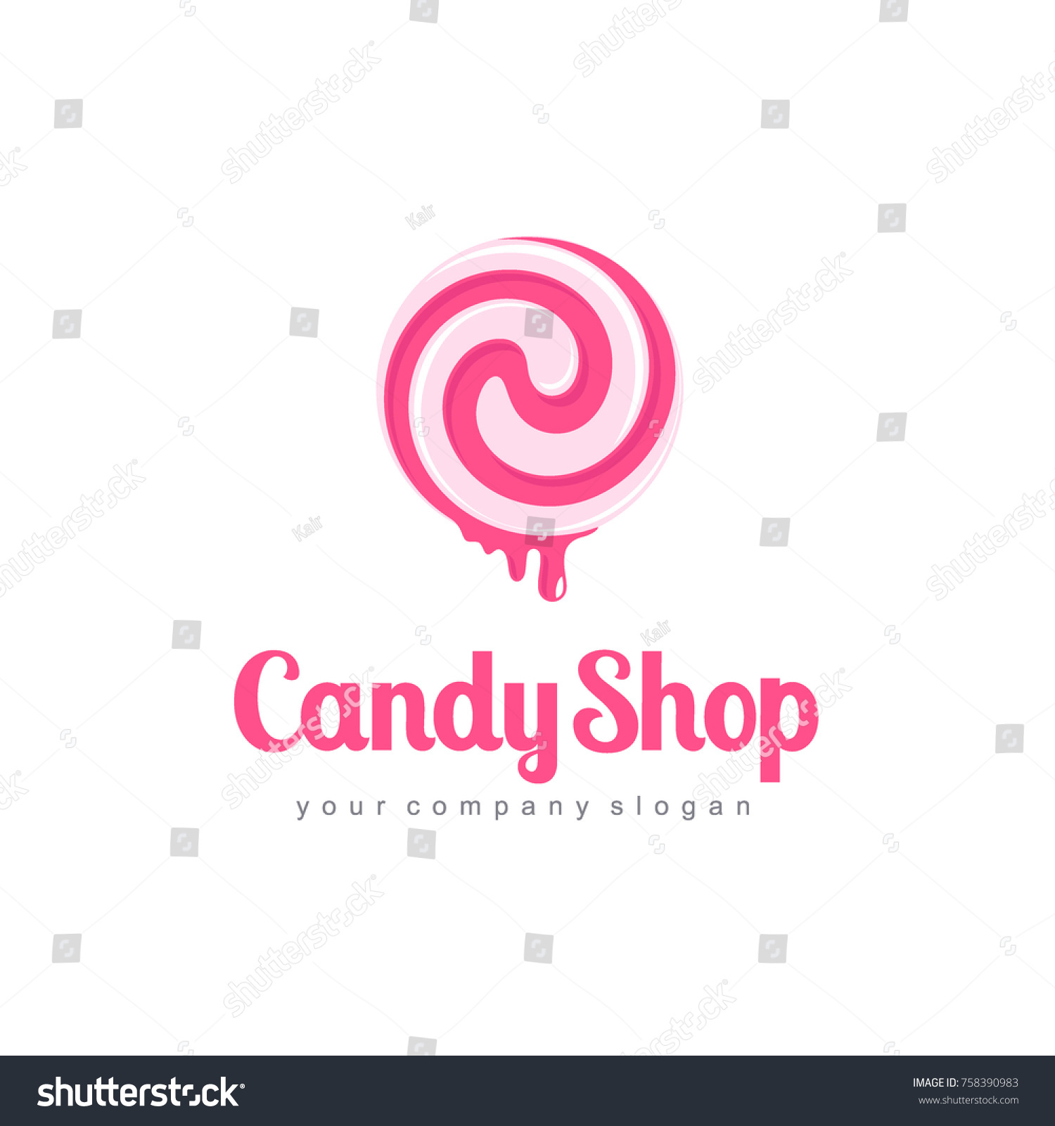 Vector Abstract Logo Design Sweets Candy Stock Vector (Royalty Free ...