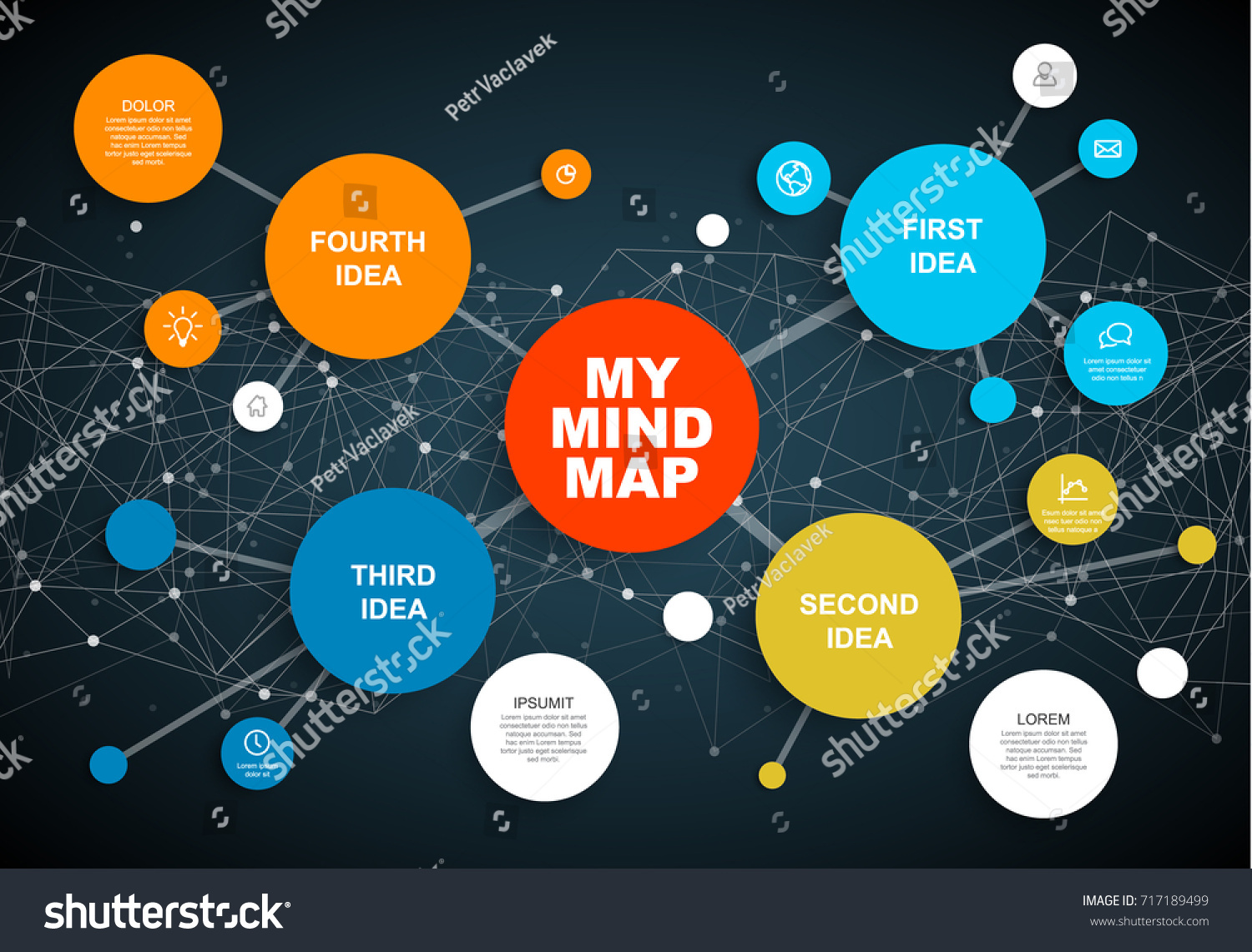 Vector Abstract Mind Map Infographic Template Stock Vector 717189499 ...