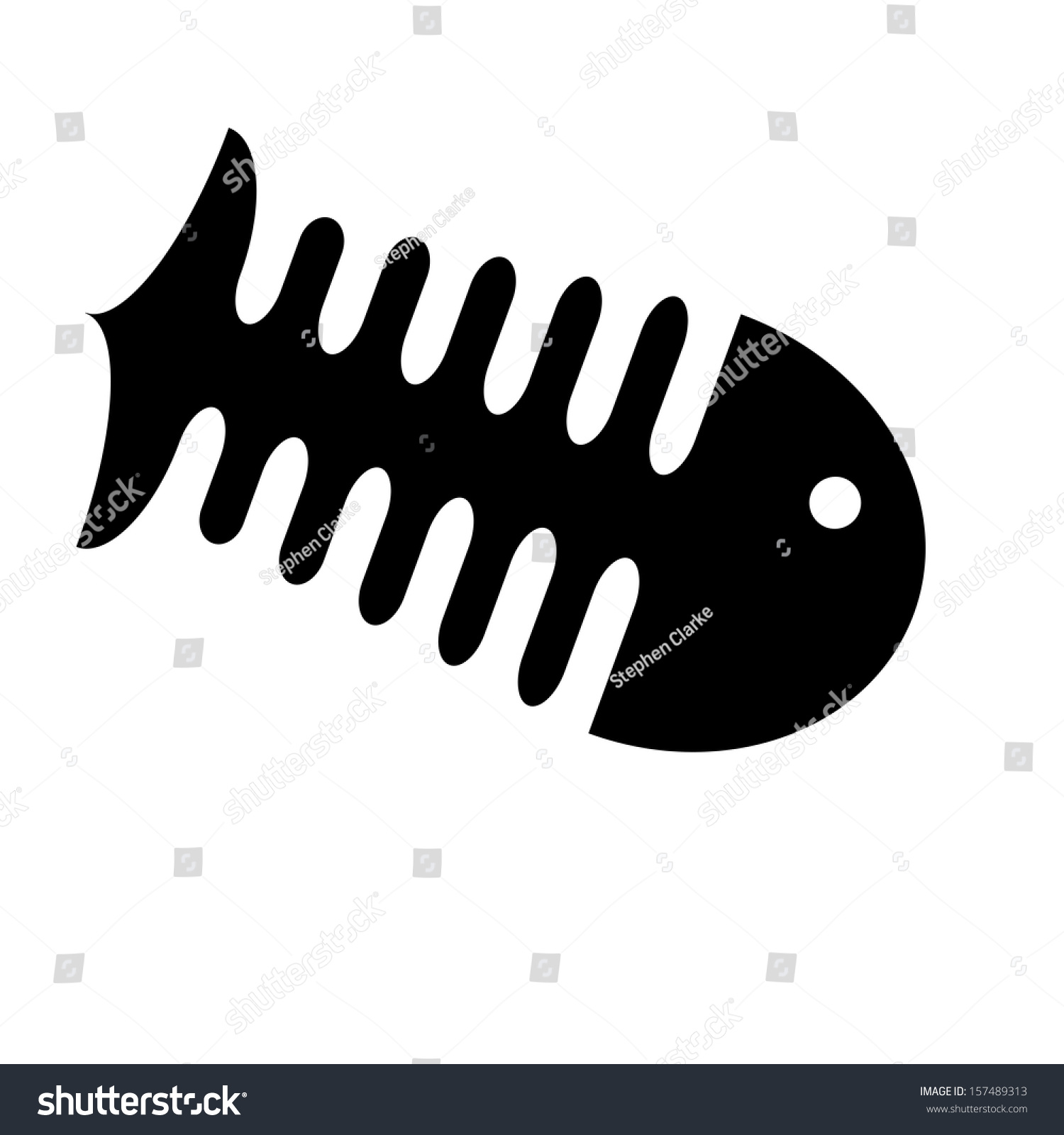 Vector Abstract Fish Bones Border Background Stock Vector (Royalty Free ...