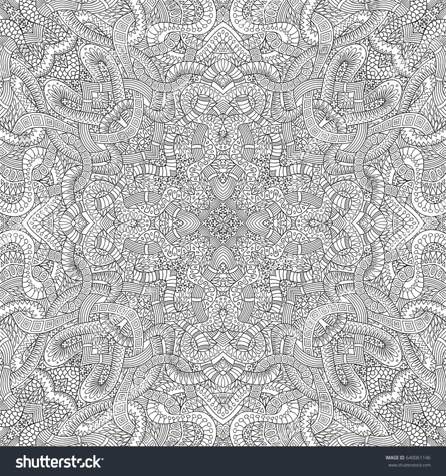 Vector Abstract Outline Ethnic Hand Drawn Stock Vector (Royalty Free ...
