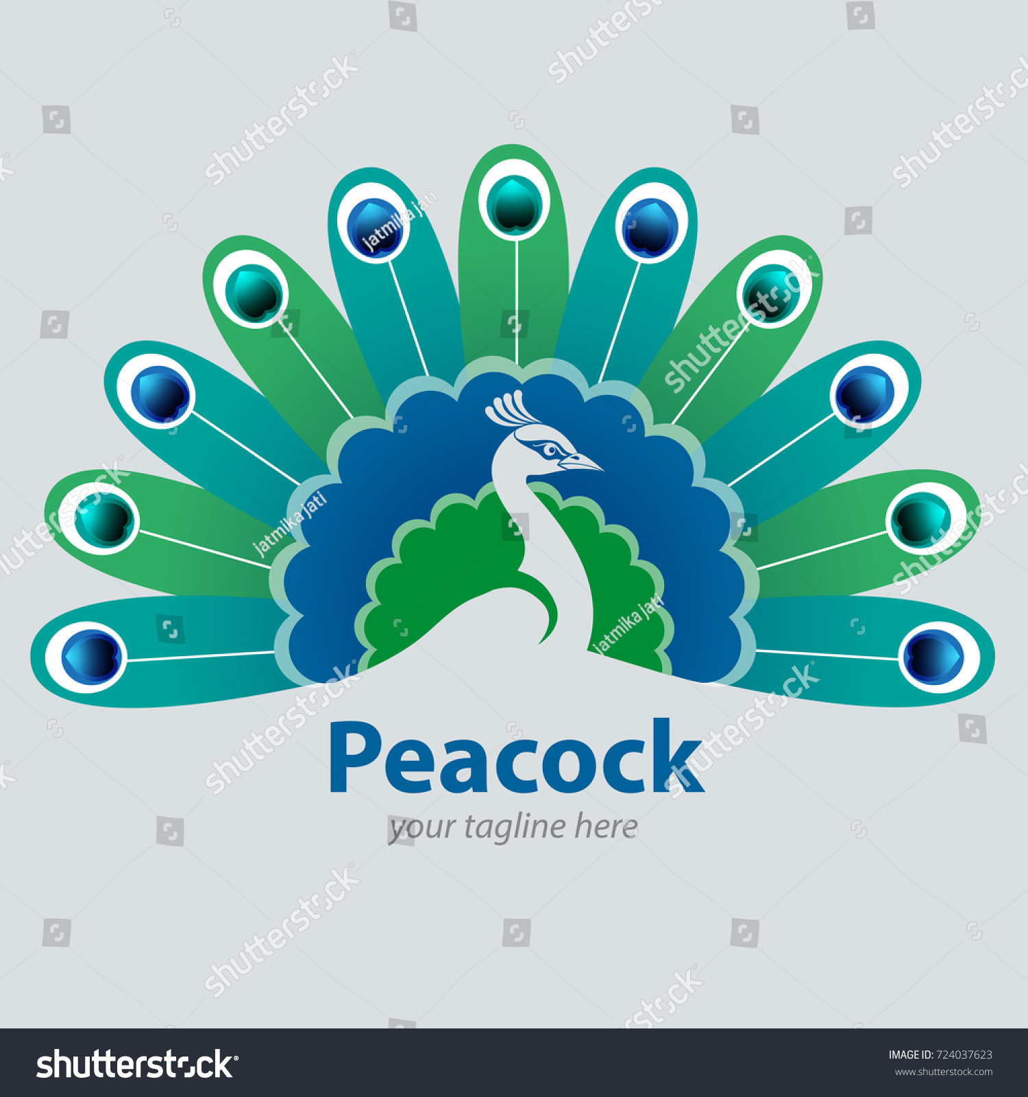Vector Abstract Peacock Symbol Stock Vector (Royalty Free) 724037623