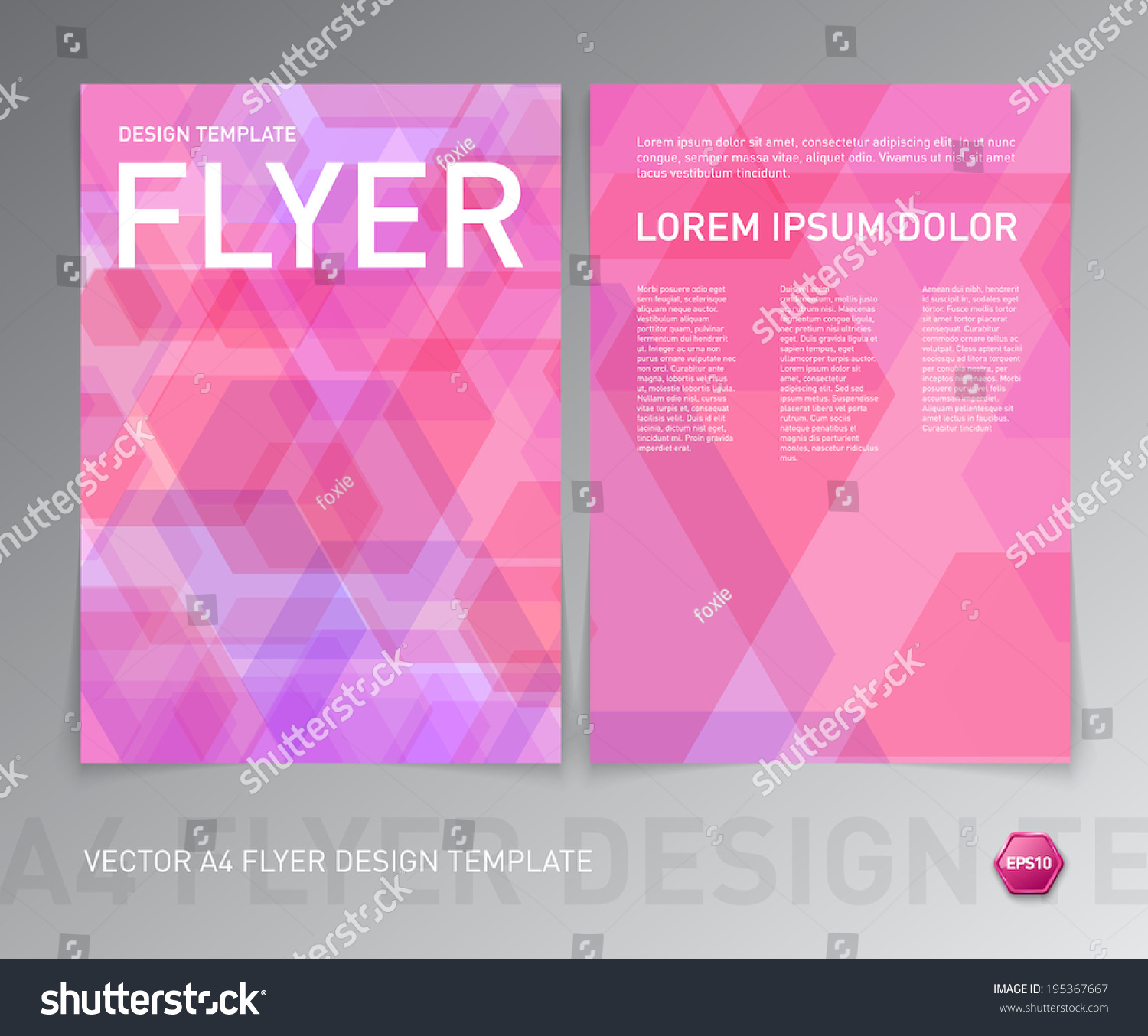 Vector Abstract Pink Flyer Design Geometric Stock Vector (Royalty Free ...