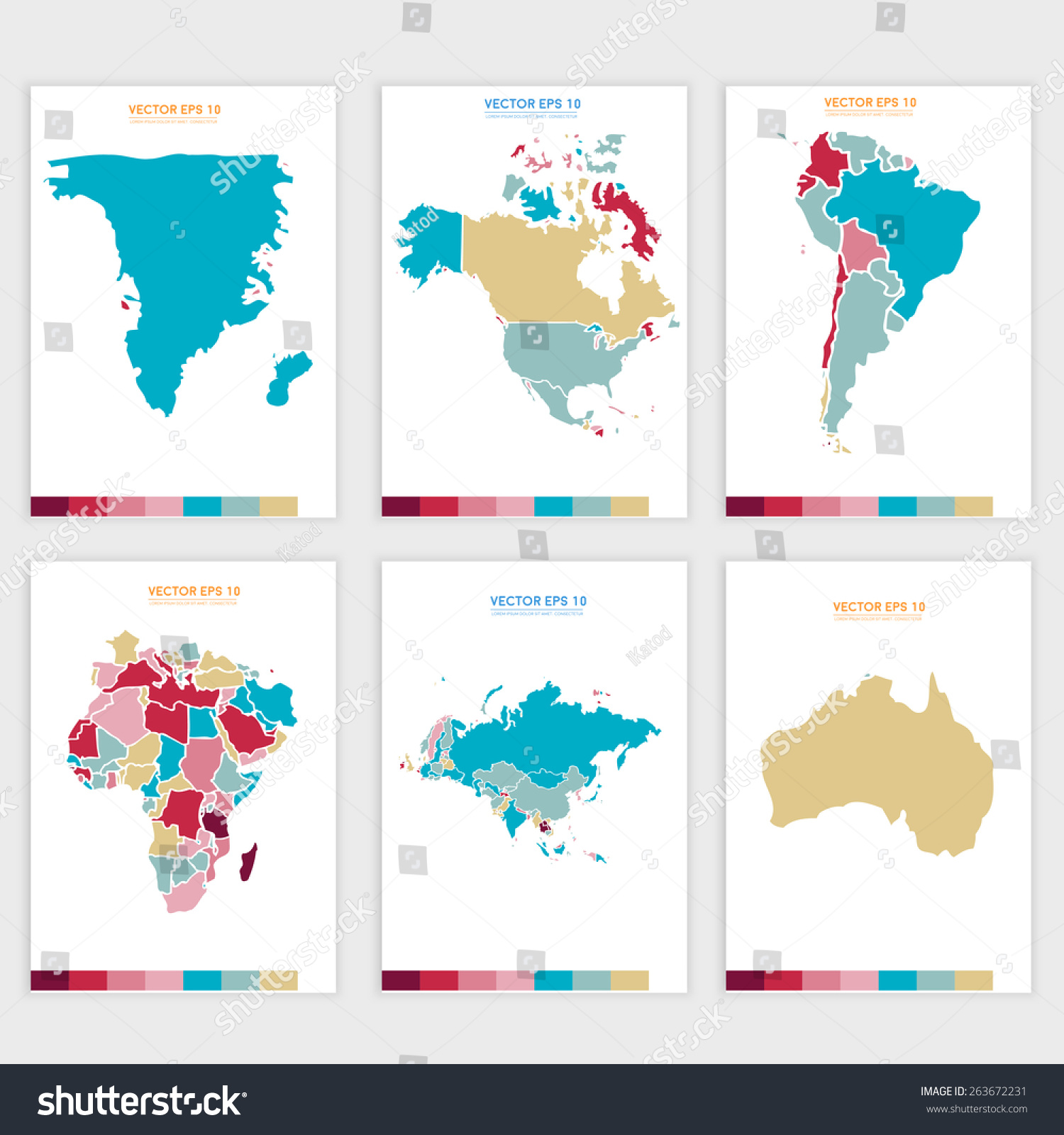 Vector Abstract Political Map World Map 库存矢量图（免版税）263672231 | Shutterstock