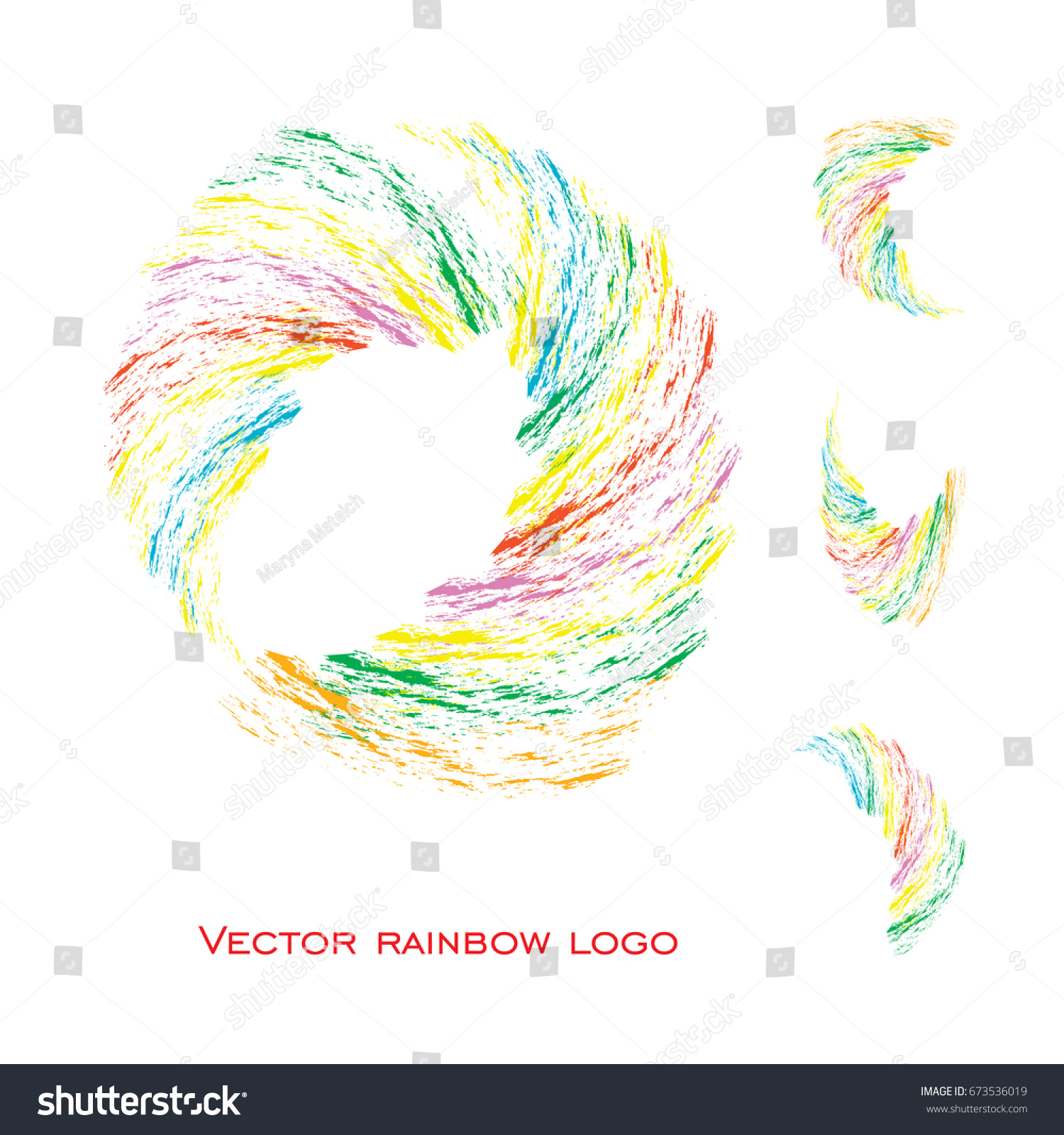 Vector Abstract Rainbow Logos On White Stock Vector (Royalty Free ...