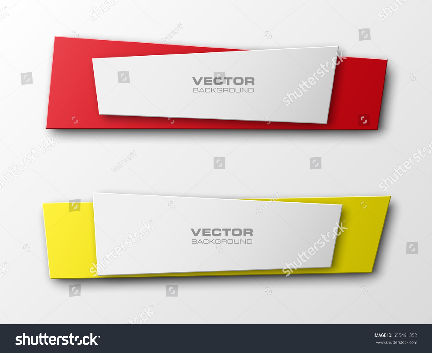 Vector Abstract Ribbon Banner Two Original Stock Vector (Royalty Free ...