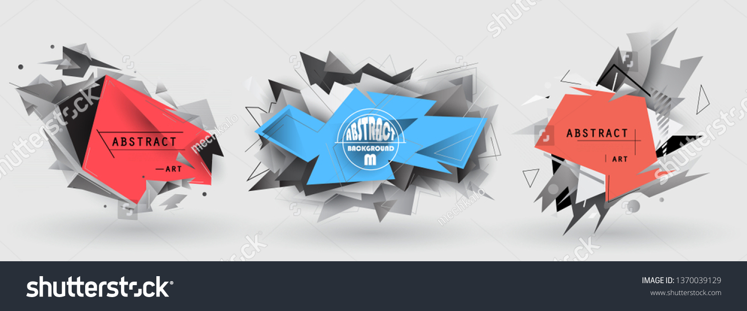 Vector Abstract Shape Colorful Creative Frames Stock Vector (Royalty ...