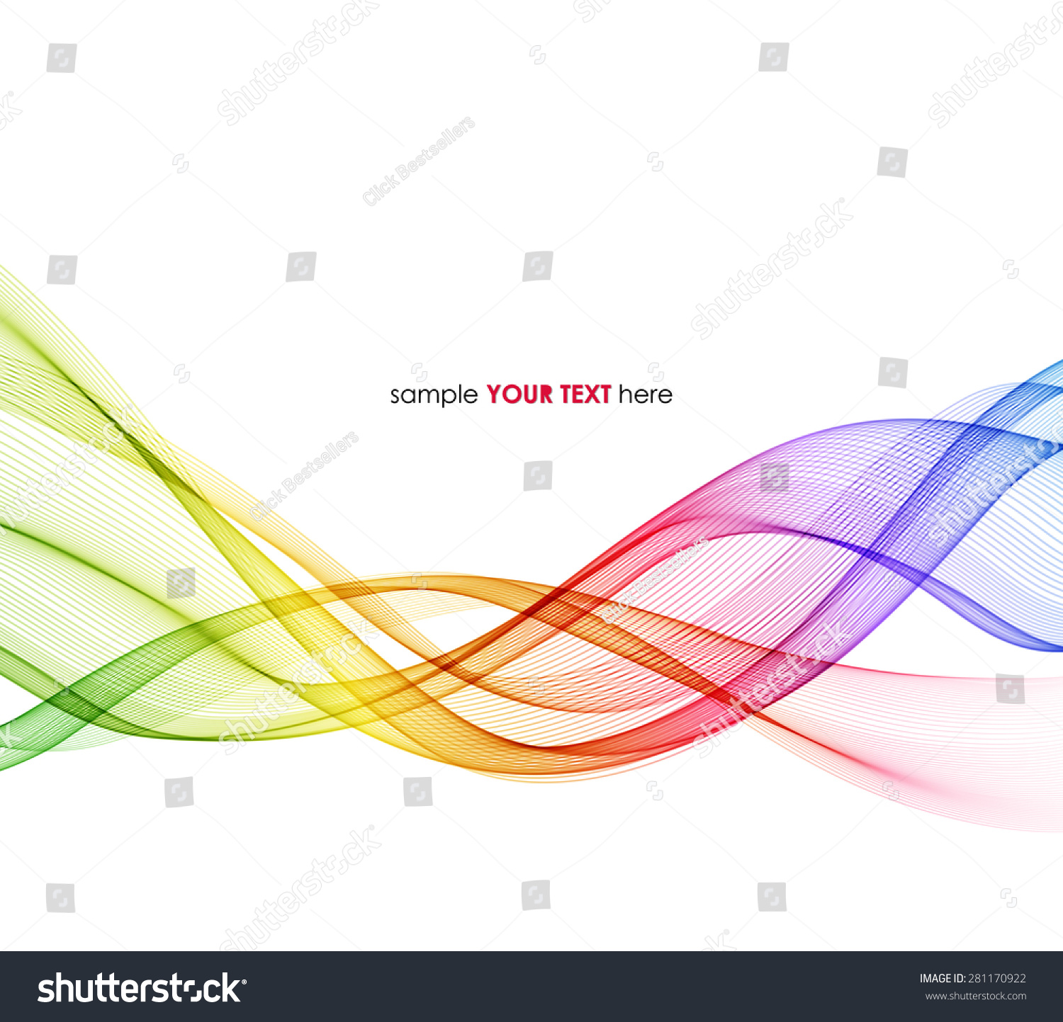 Vector Abstract Spectrum Curved Lines Background Stock Vector (Royalty ...