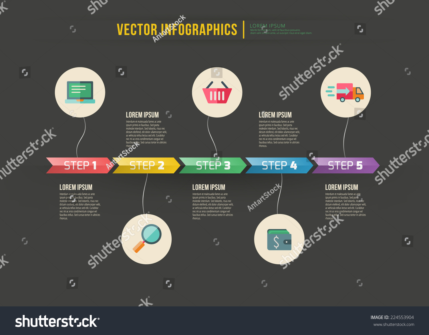 Vector Abstract Timeline Infographic Design Workflow Stock Vector ...